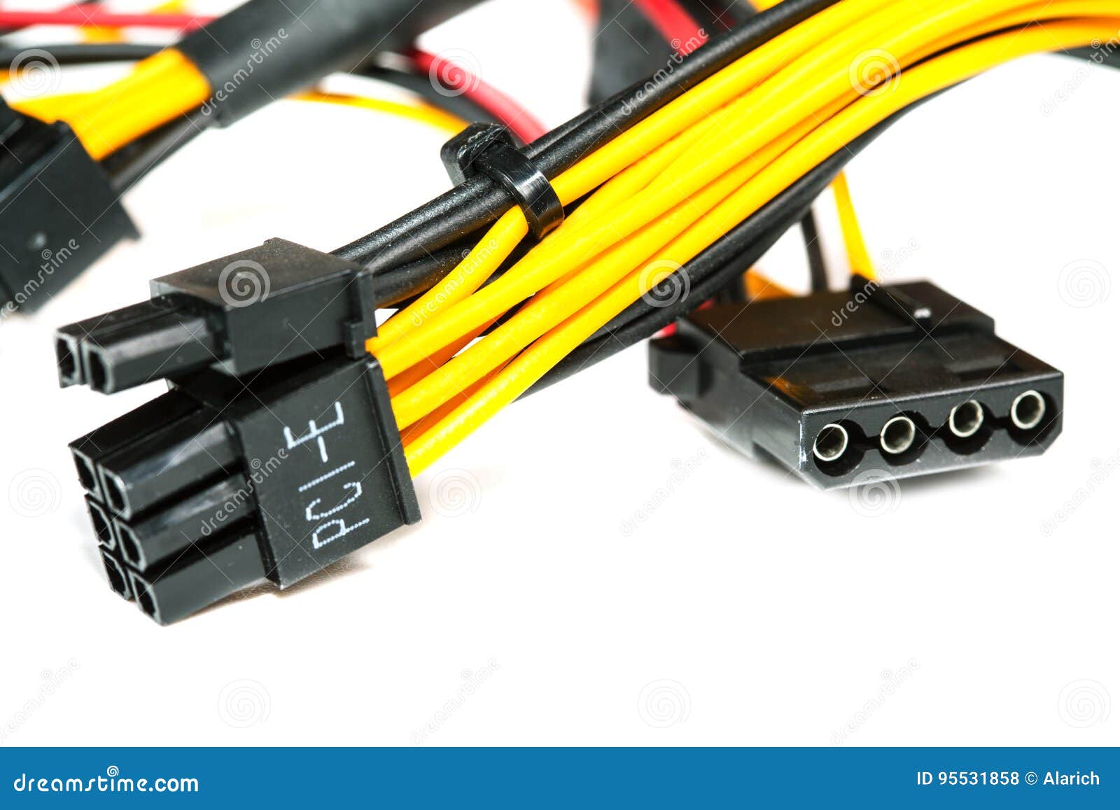 Connecting Wires To a Computer on a White Stock Photo - Image of cord ...