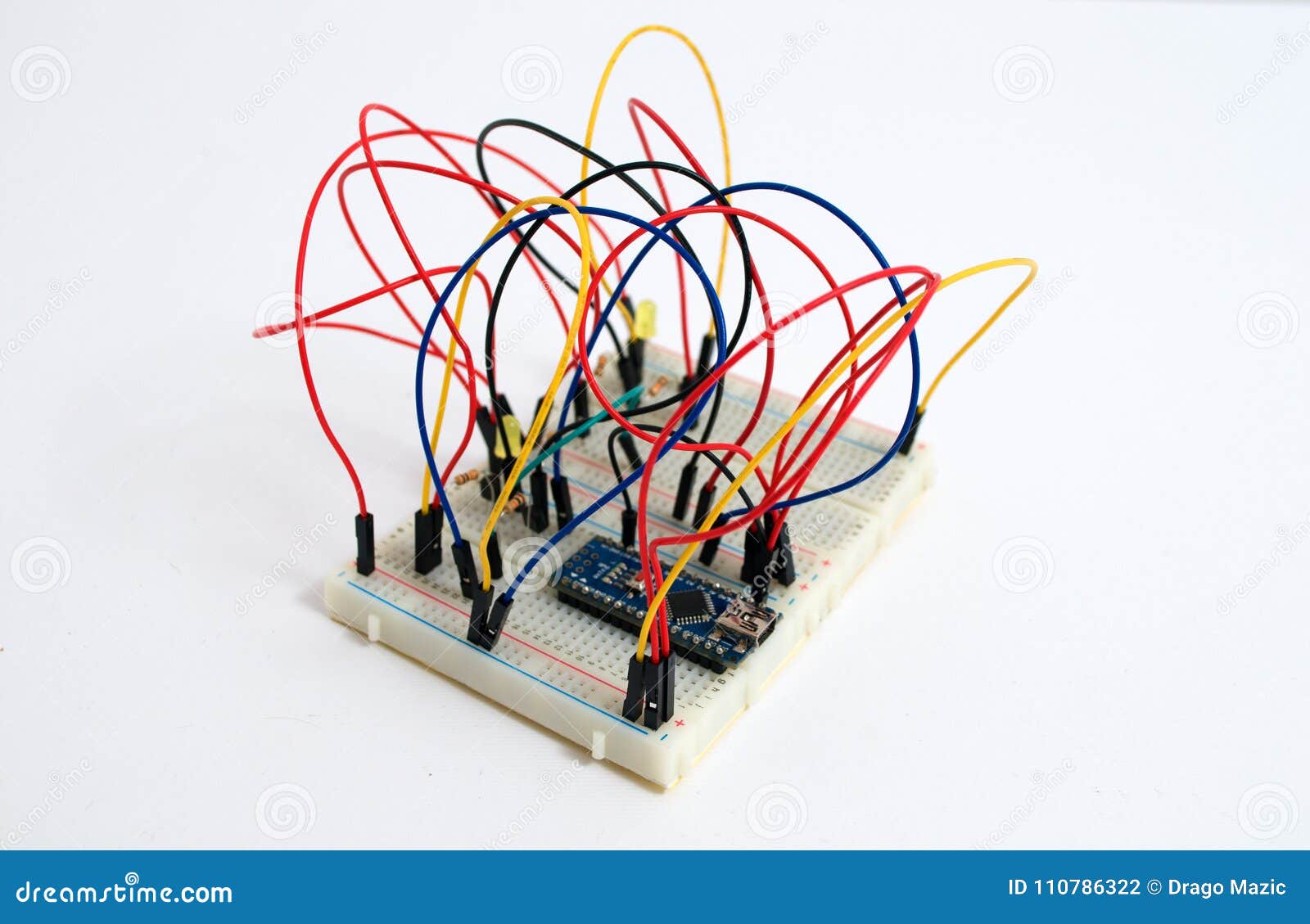Connecting Wires on a White Board for Connecting Components Stock Photo ...