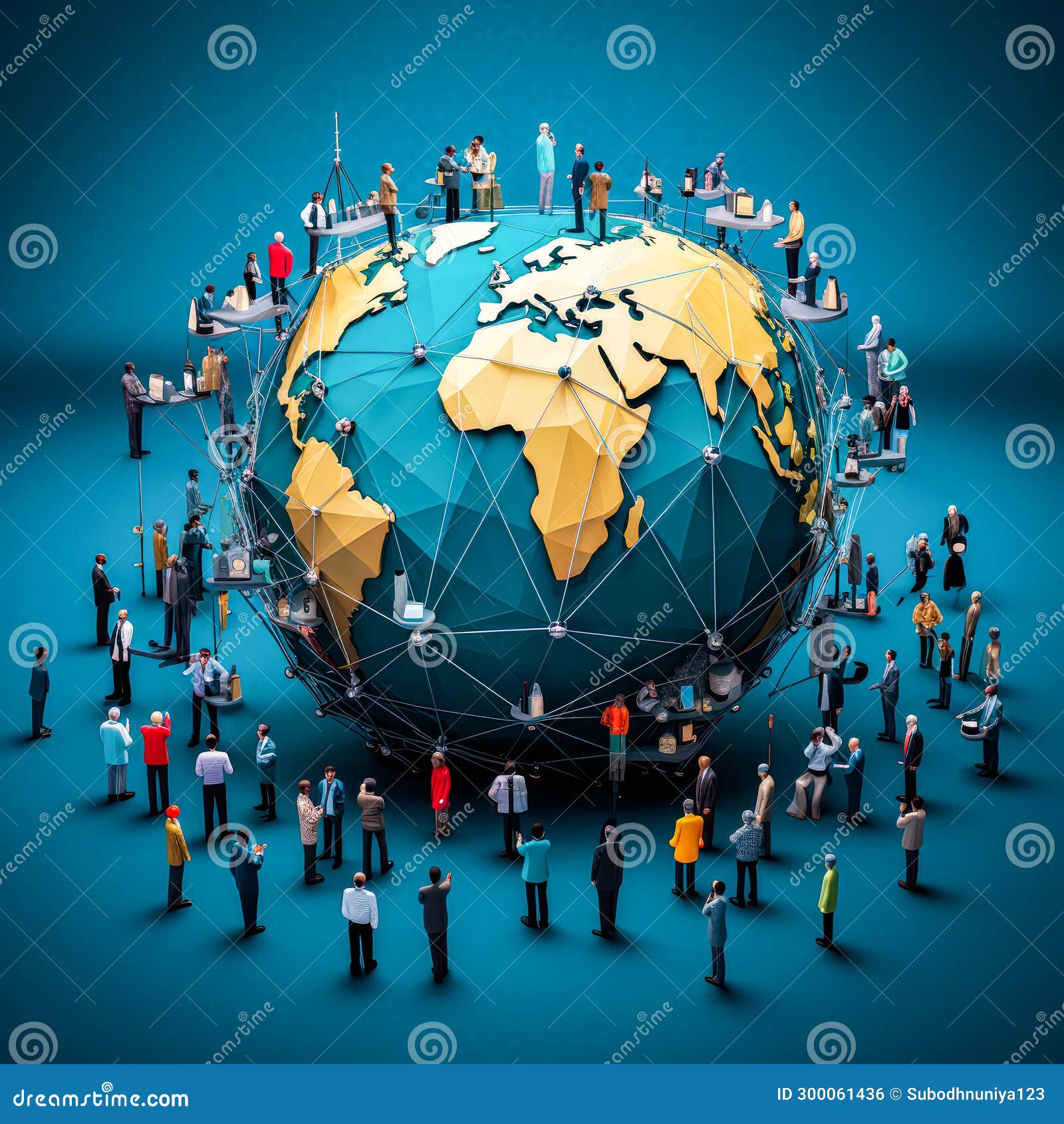 An Image Representing the Concept of Global Communication and Teamwork ...