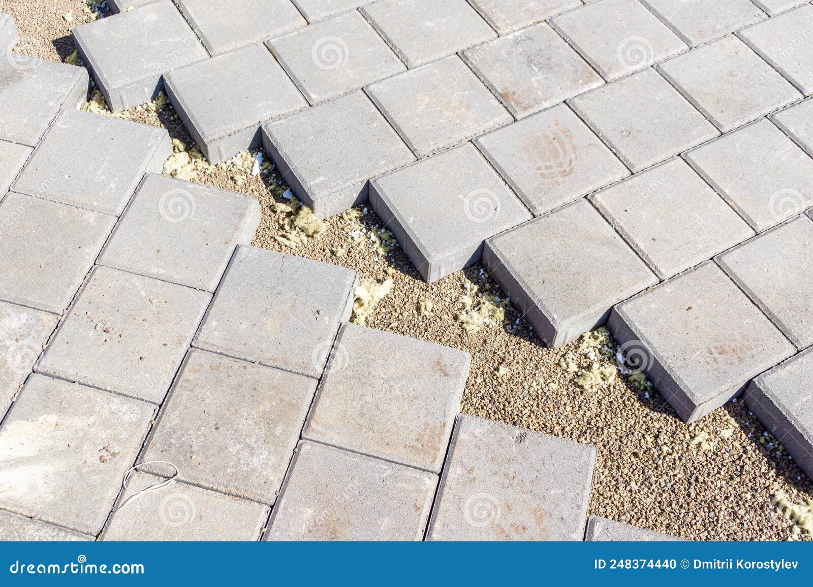 Connection at an Angle of Two Pedestrian Paths Paved with Paving Slabs ...