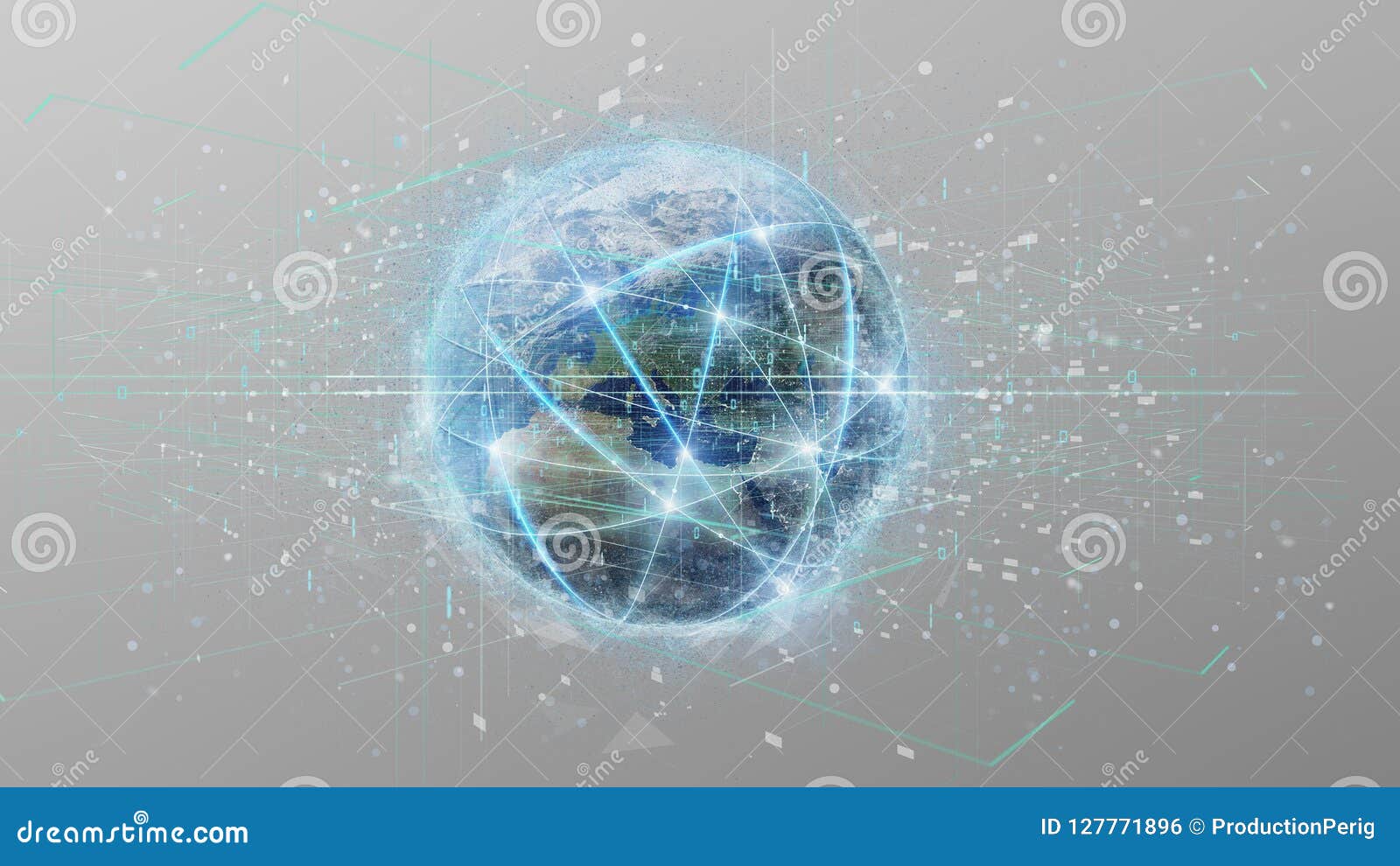 Connection Around a World Globe on a Background 3d Rend Stock Photo ...