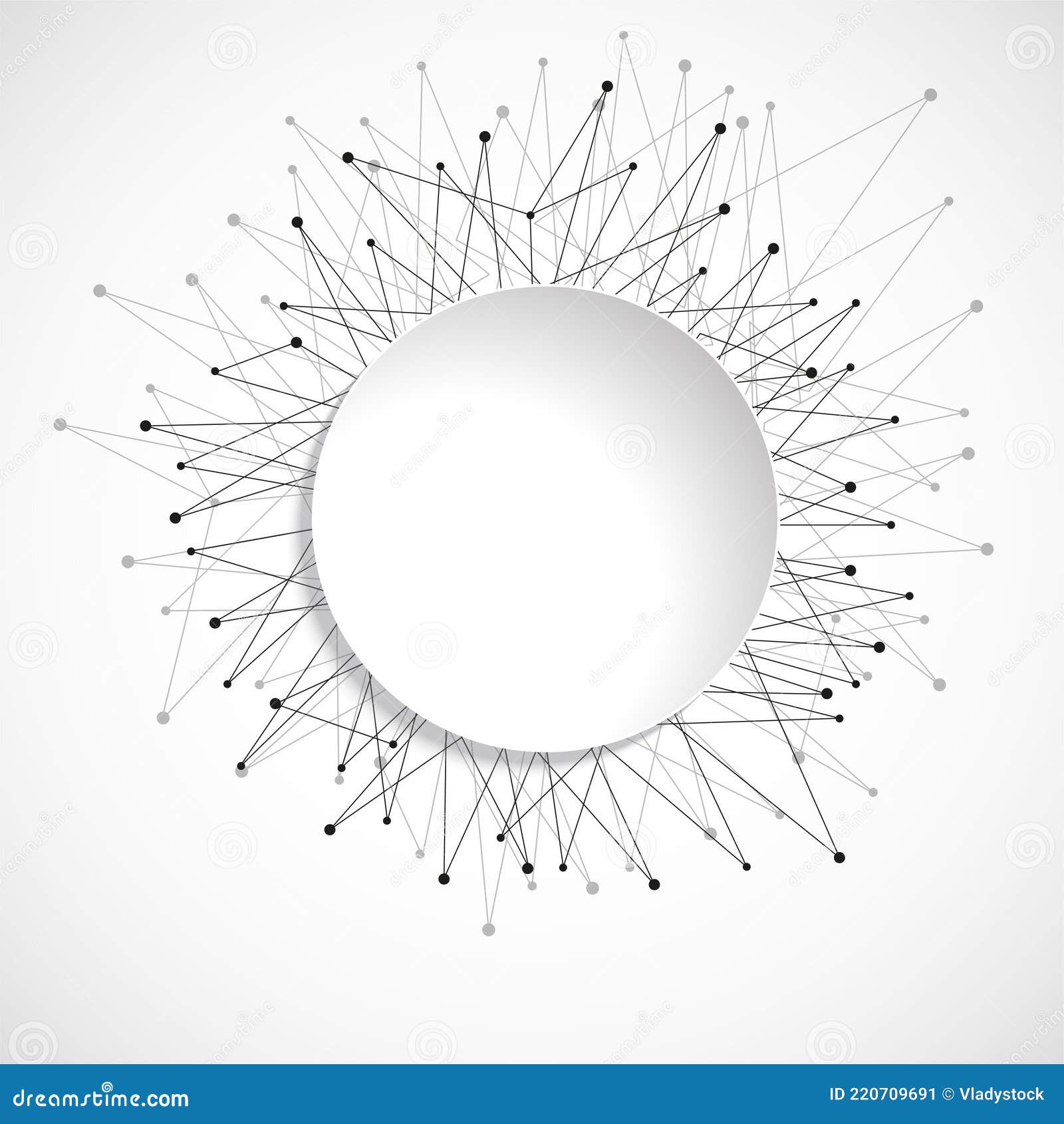Connection Background with Lines and Dots, Paper Circle Inside Stock ...