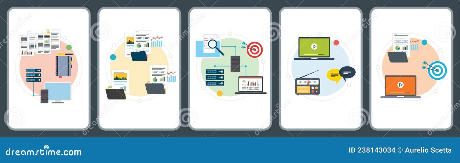 Connection, Backup, Report, Sharing, Communication and Computer Icons ...