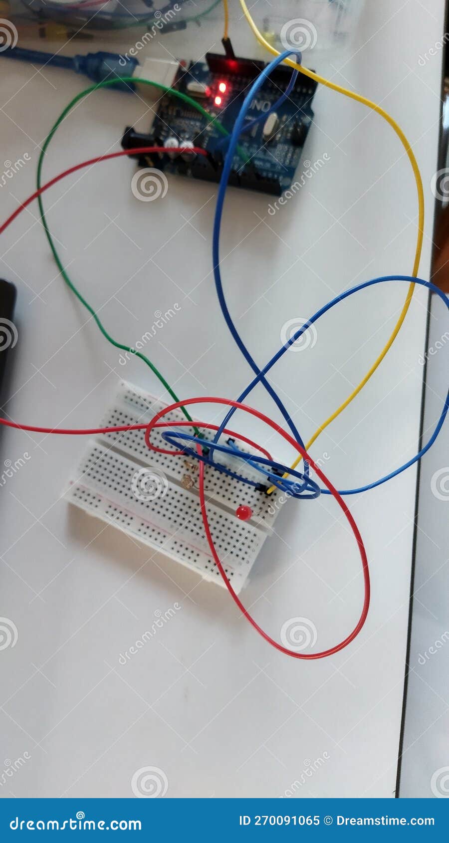 The Connection Between Breadboard And Arduino Uno Stock Image Image 6785