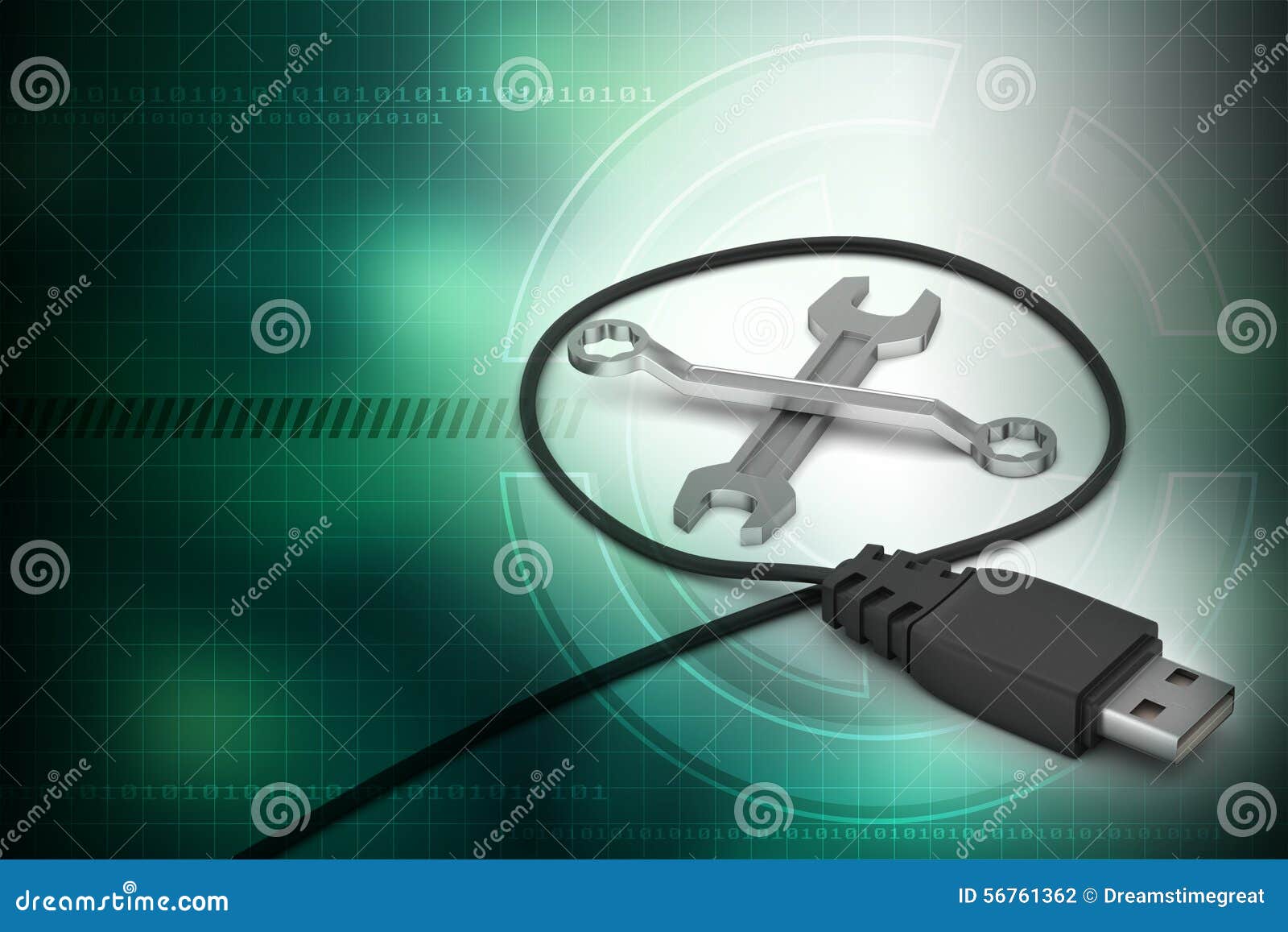 Connection Cable with Spanner Stock Photo - Image of equipment ...