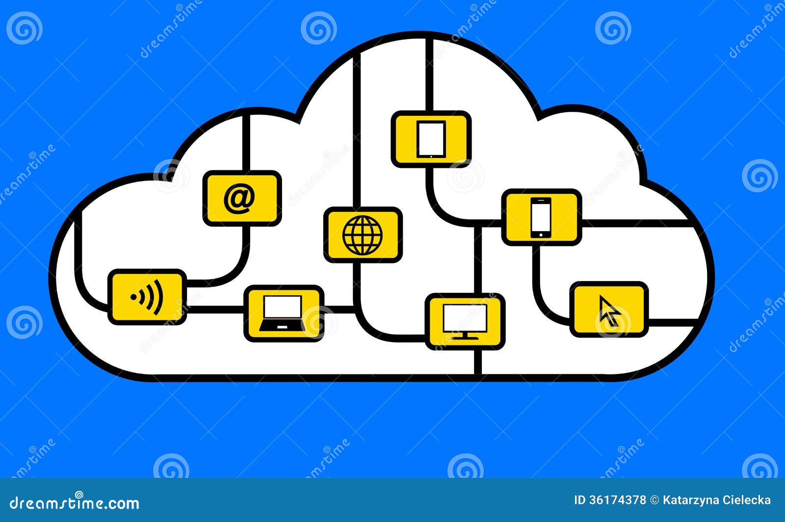 Connection in the cloud stock vector. Illustration of tech - 36174378
