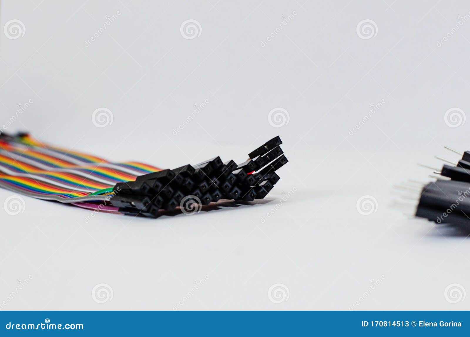 Alot of Connection of Colored Wires on a White Background Stock Image ...