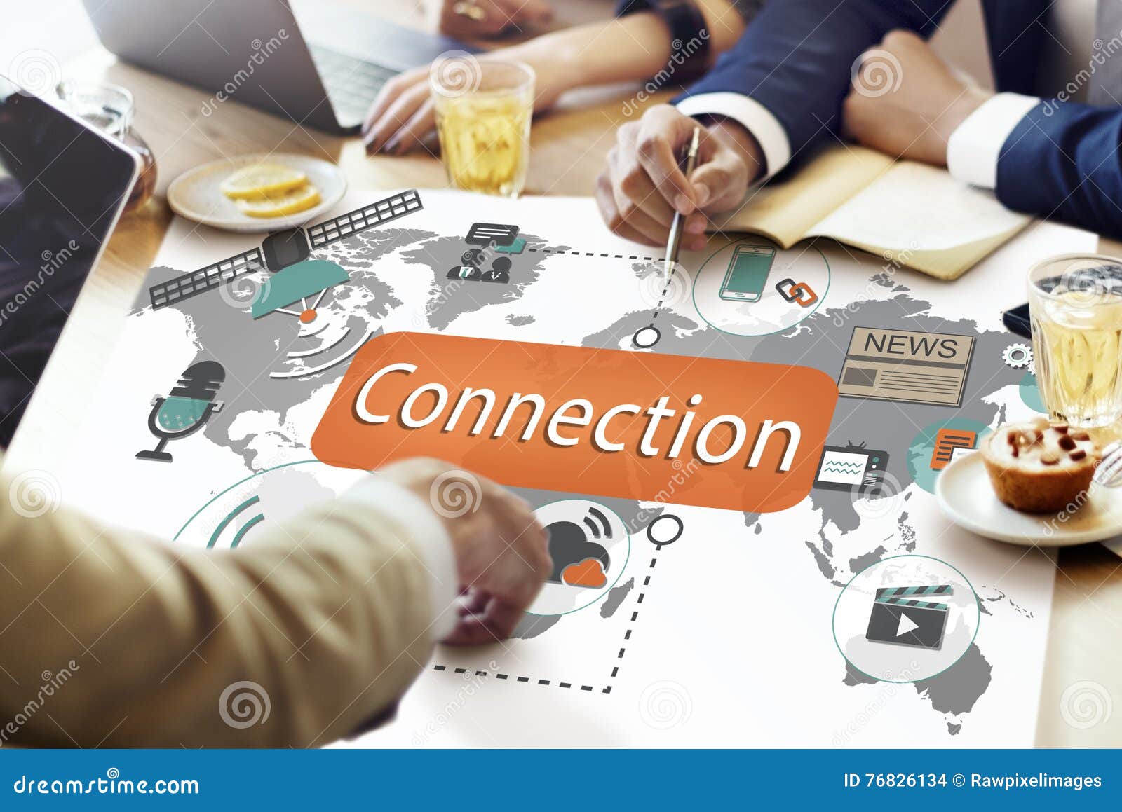 Connection Communication Interconnection Navigation Concept Stock Photo ...