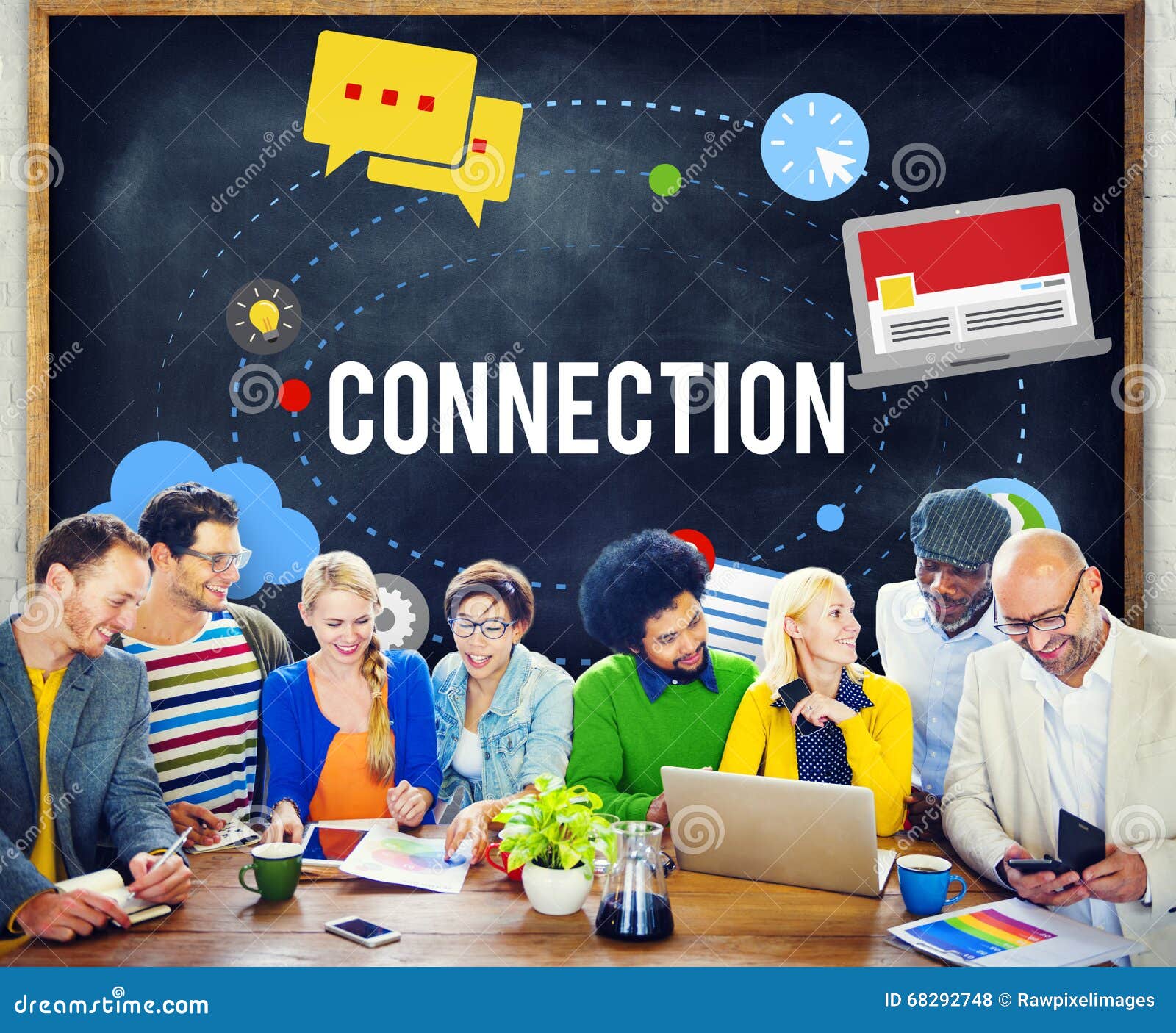 Connection Community Teamwork Technology Concept Stock Photo - Image of ...