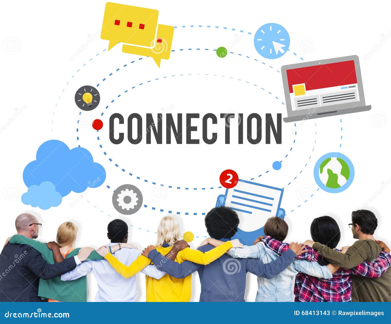 Connection Community Teamwork Technology Concept Stock Image - Image of ...