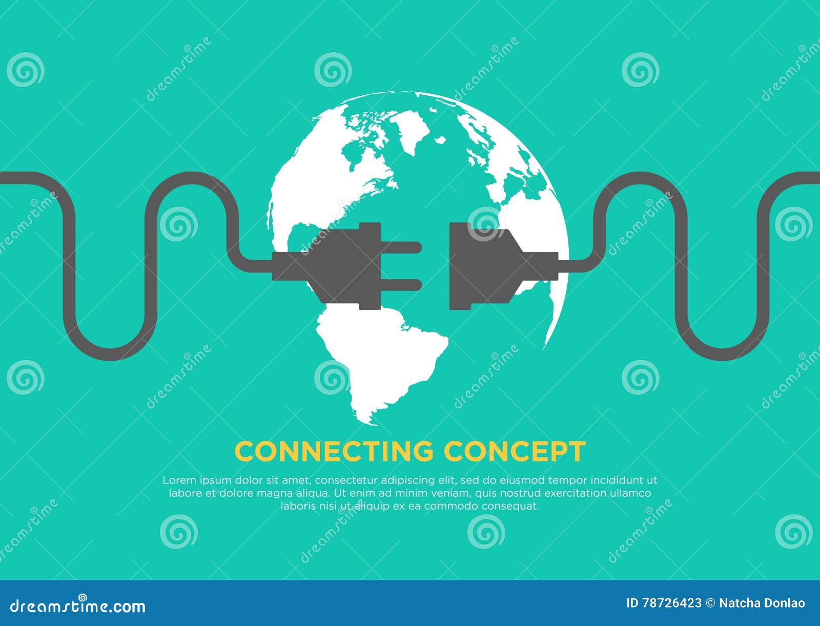 Connection Concept Flat Design Illustration Stock Illustration ...