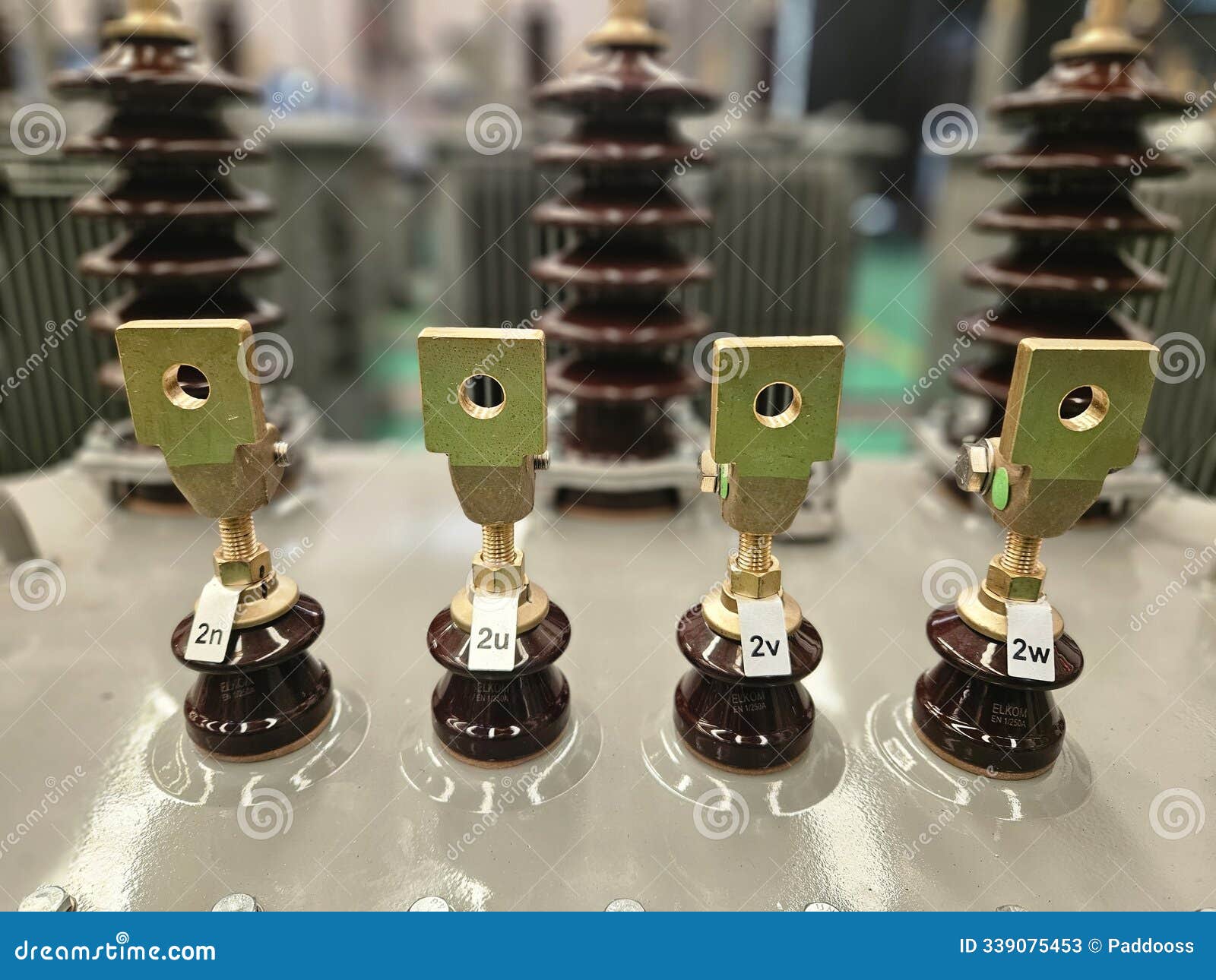 Connection Copper Bushing on the Transformer Stock Image - Image of ...