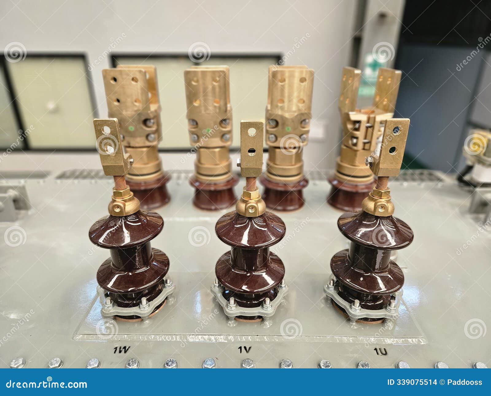 Connection Copper Bushing on the Transformer Stock Photo - Image of ...