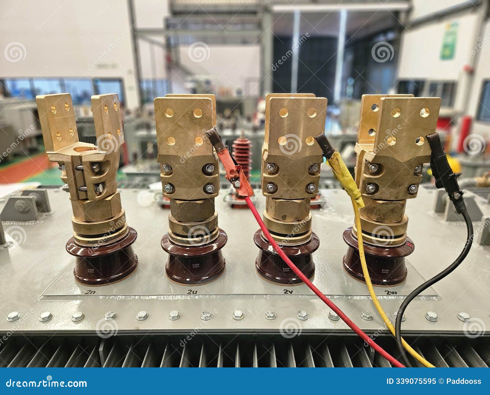 Connection Copper Bushing on the Transformer Stock Image - Image of ...