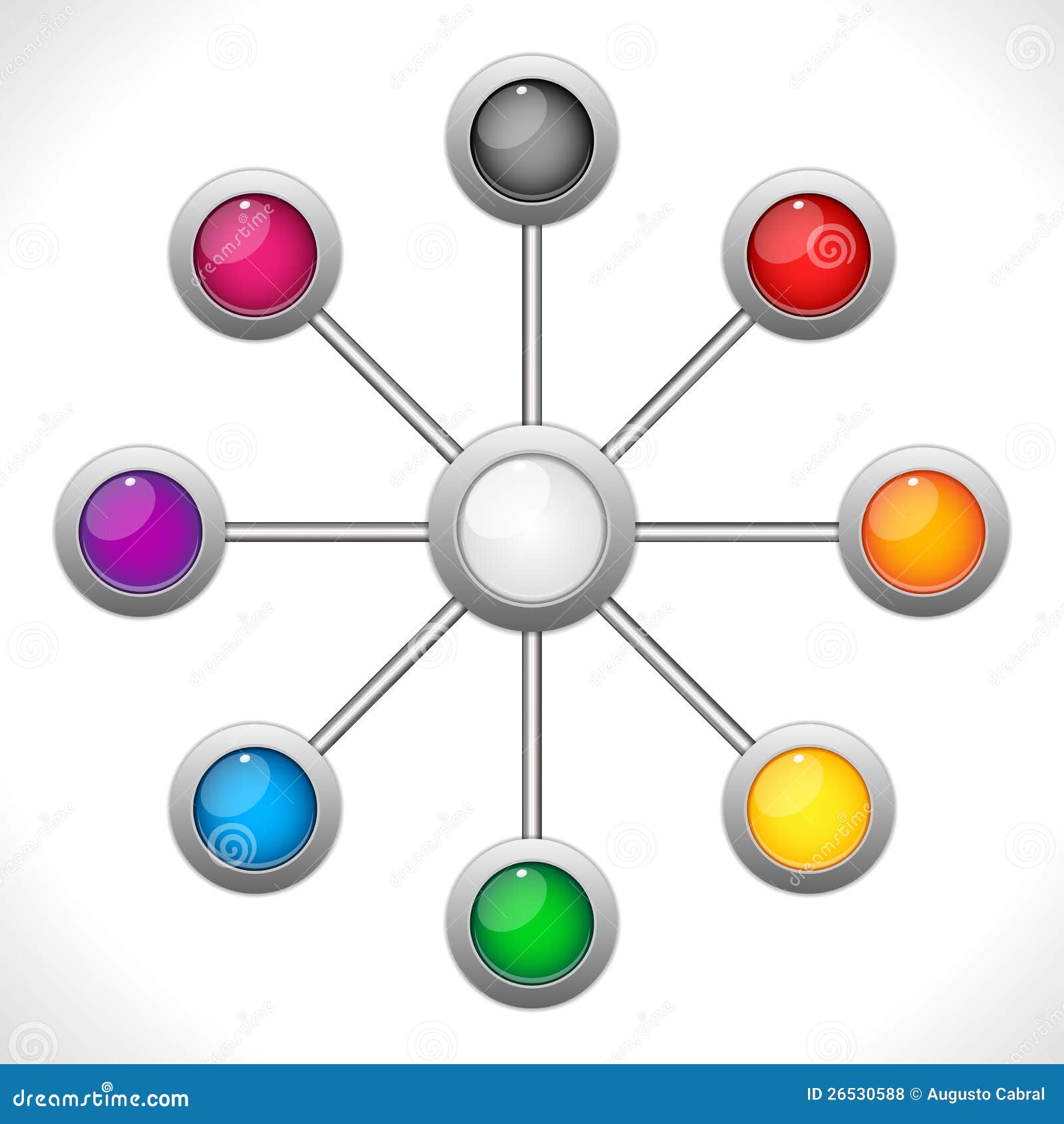Connection Dots Colorful Circles Stock Vector - Illustration of board ...