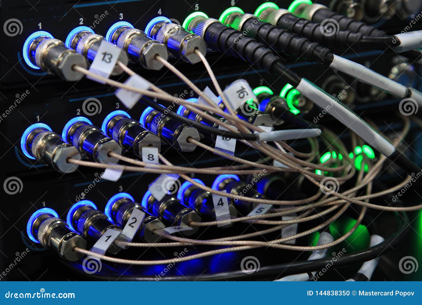 Connection of Electronic Equipment Stock Photo - Image of rack, center ...