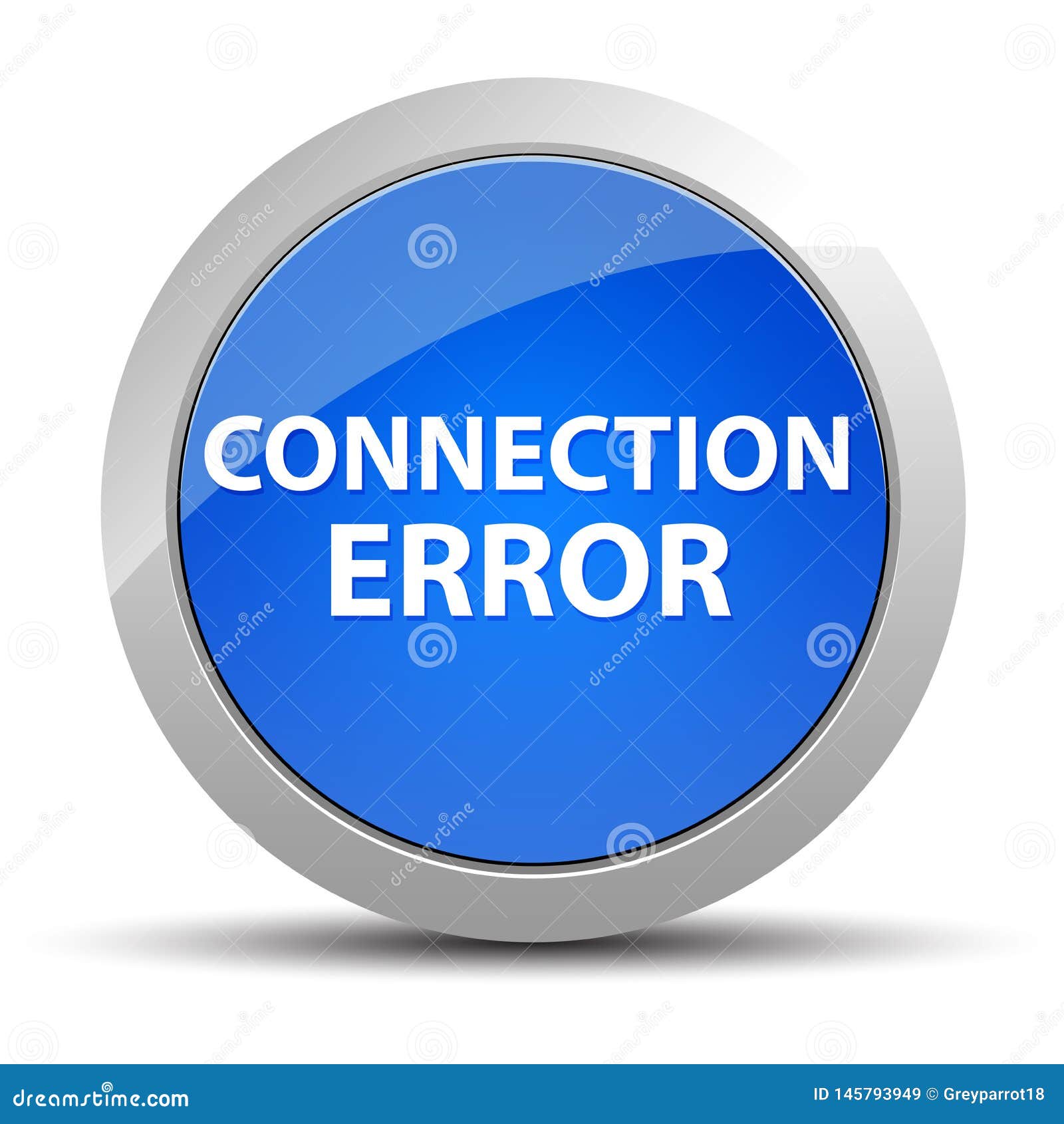 Connection Error Blue Round Button Stock Illustration - Illustration of ...