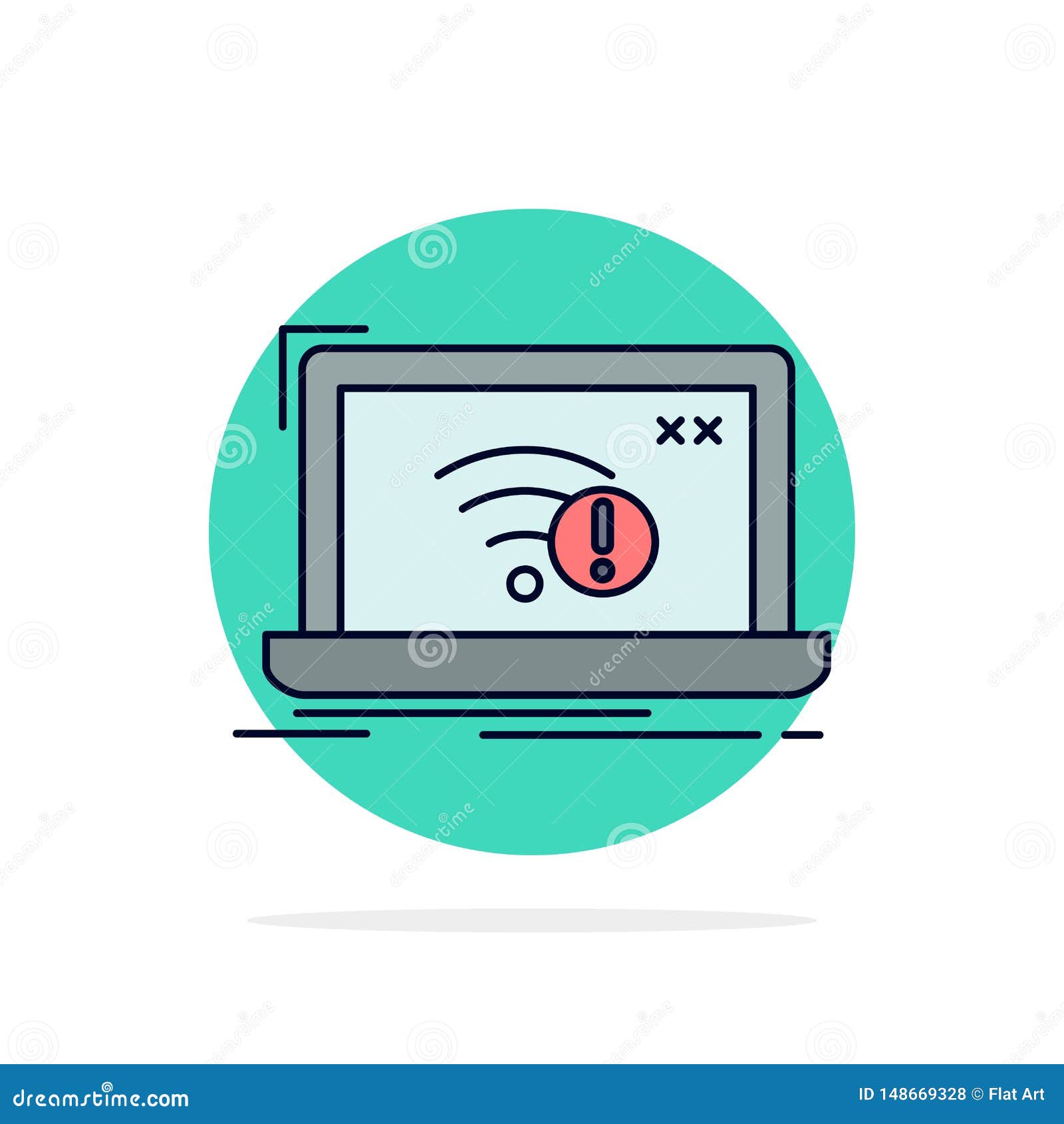 Connection, Error, Internet, Lost, Internet Flat Color Icon Vector ...