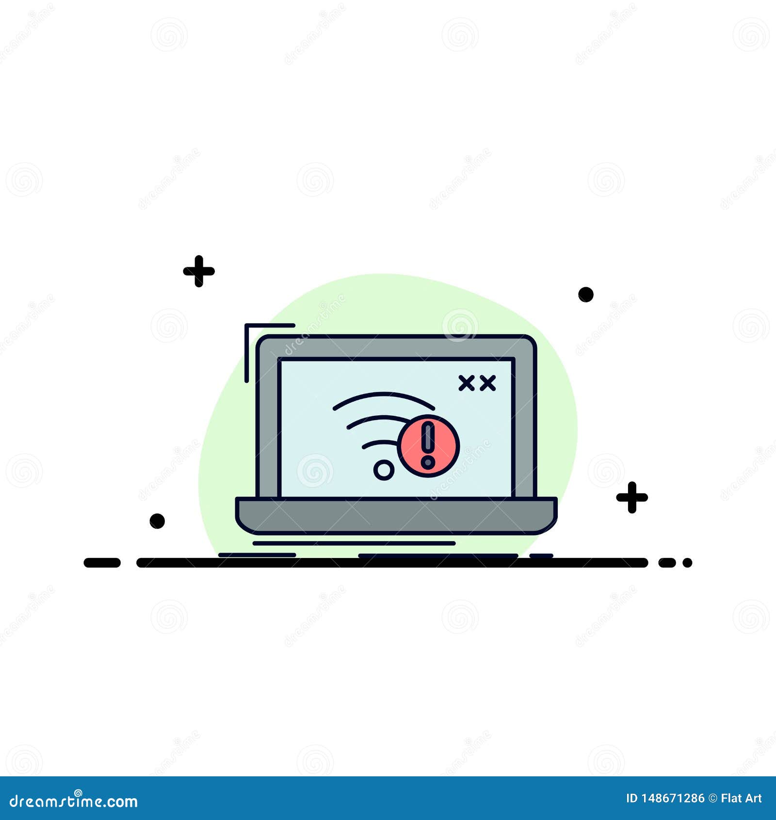 Connection, Error, Internet, Lost, Internet Flat Color Icon Vector ...