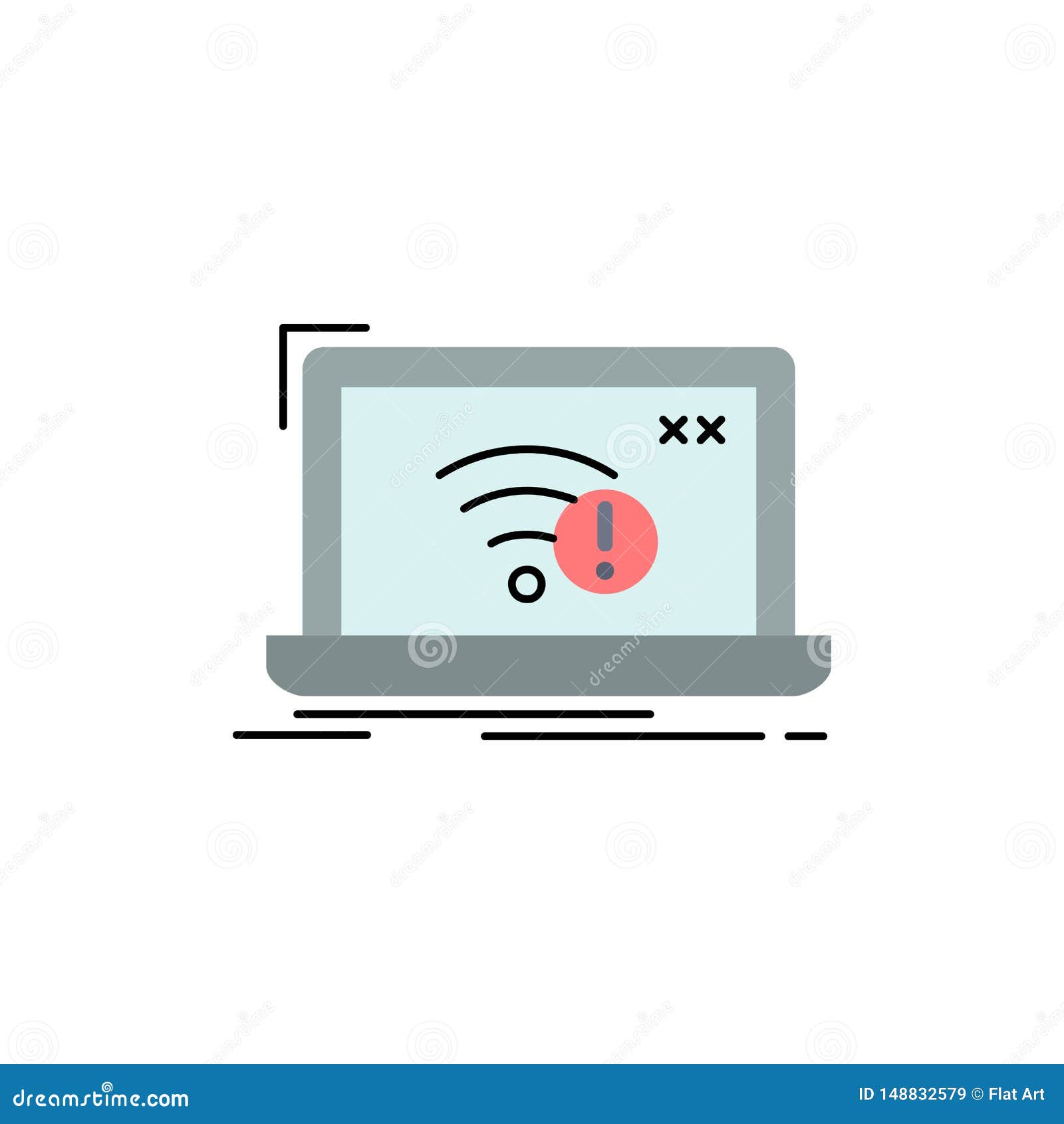 Connection, Error, Internet, Lost, Internet Flat Color Icon Vector ...
