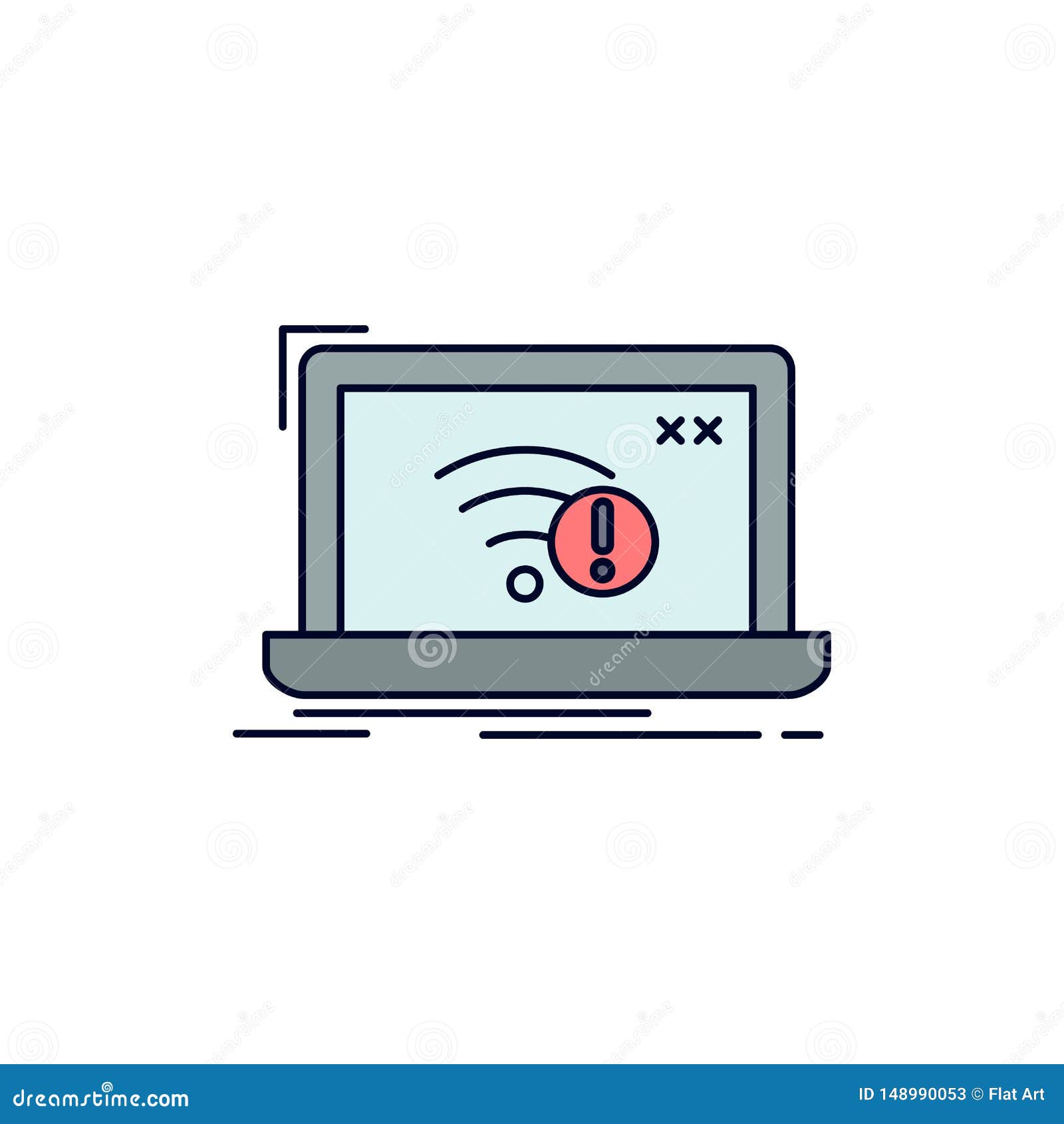 Connection, Error, Internet, Lost, Internet Flat Color Icon Vector ...