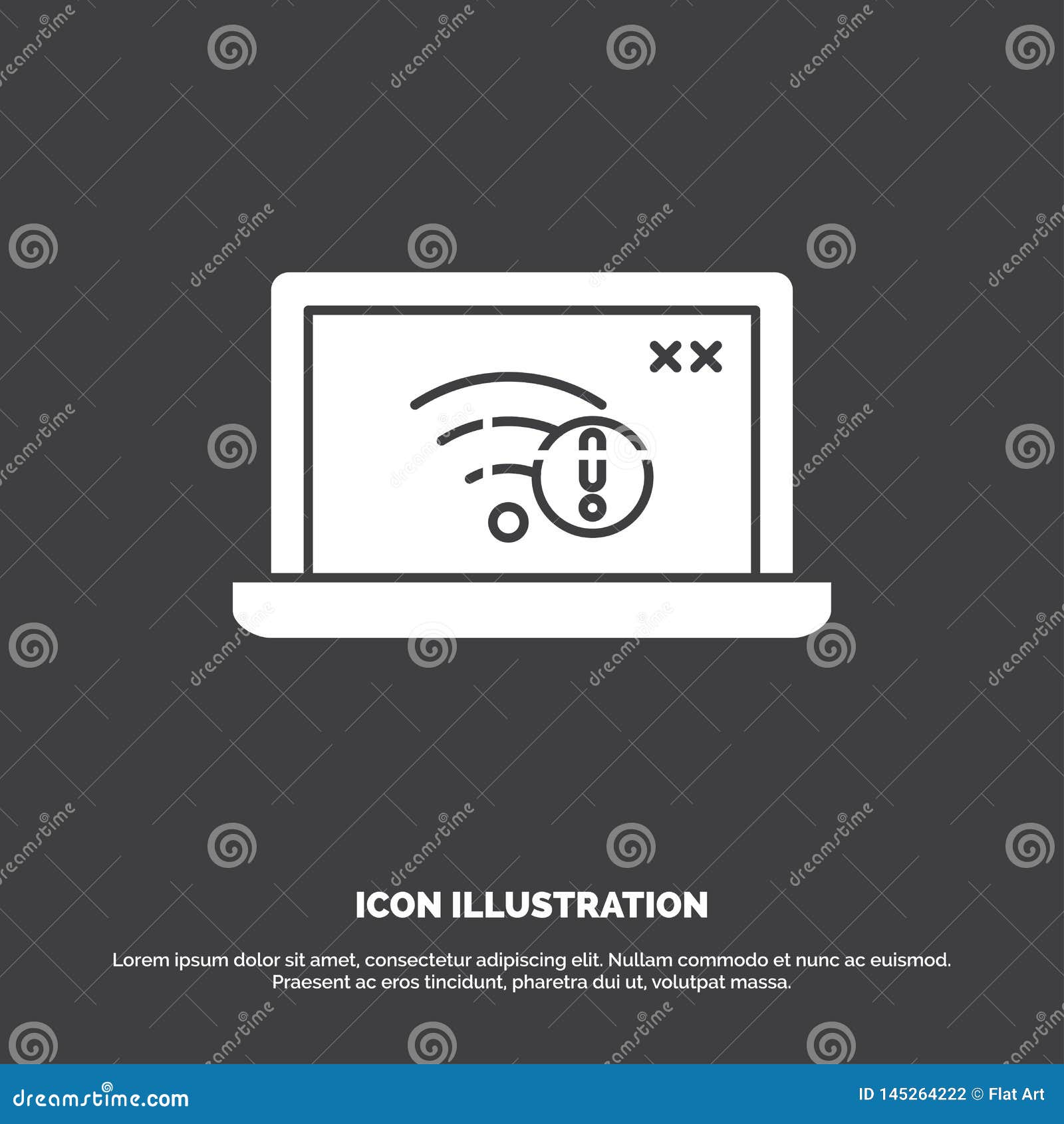 Connection, Error, Internet, Lost, Internet Icon. Glyph Vector Symbol ...