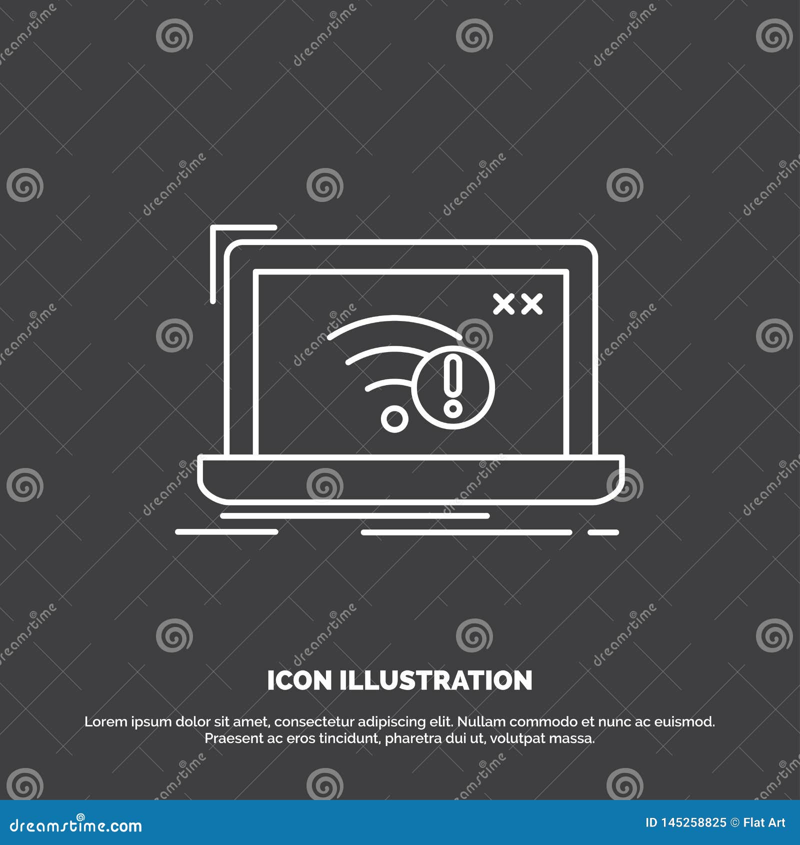 Connection, Error, Internet, Lost, Internet Icon. Line Vector Symbol ...