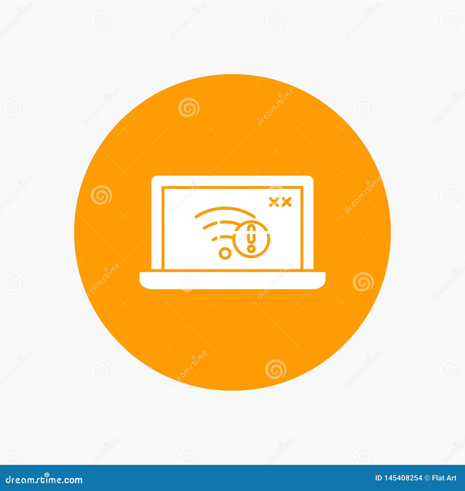 Connection, Error, Internet, Lost, Internet White Glyph Icon in Circle ...