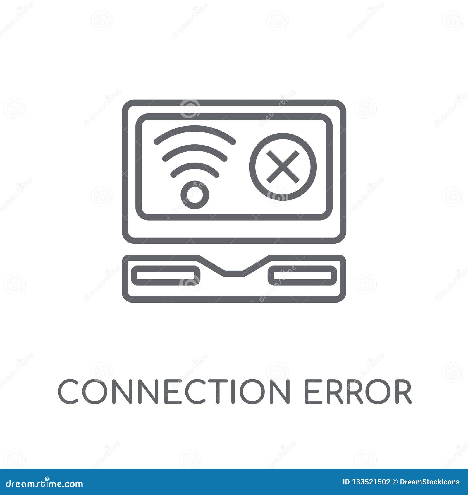 Connection Error Linear Icon. Modern Outline Connection Error Lo Stock ... Connection Error Linear Icon. Modern Outline Connection Error Lo Stock ...