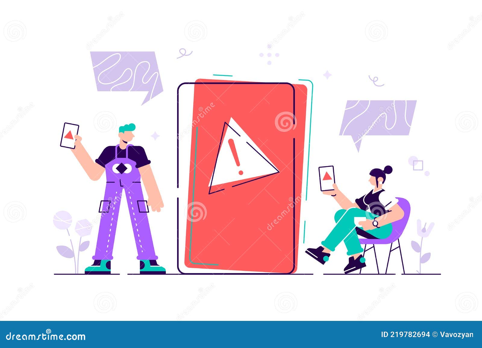 Connection Error, Lost Internet and Repairing Network Stock Vector ...