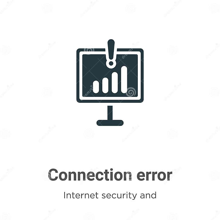 Connection Error Vector Icon on White Background. Flat Vector ...