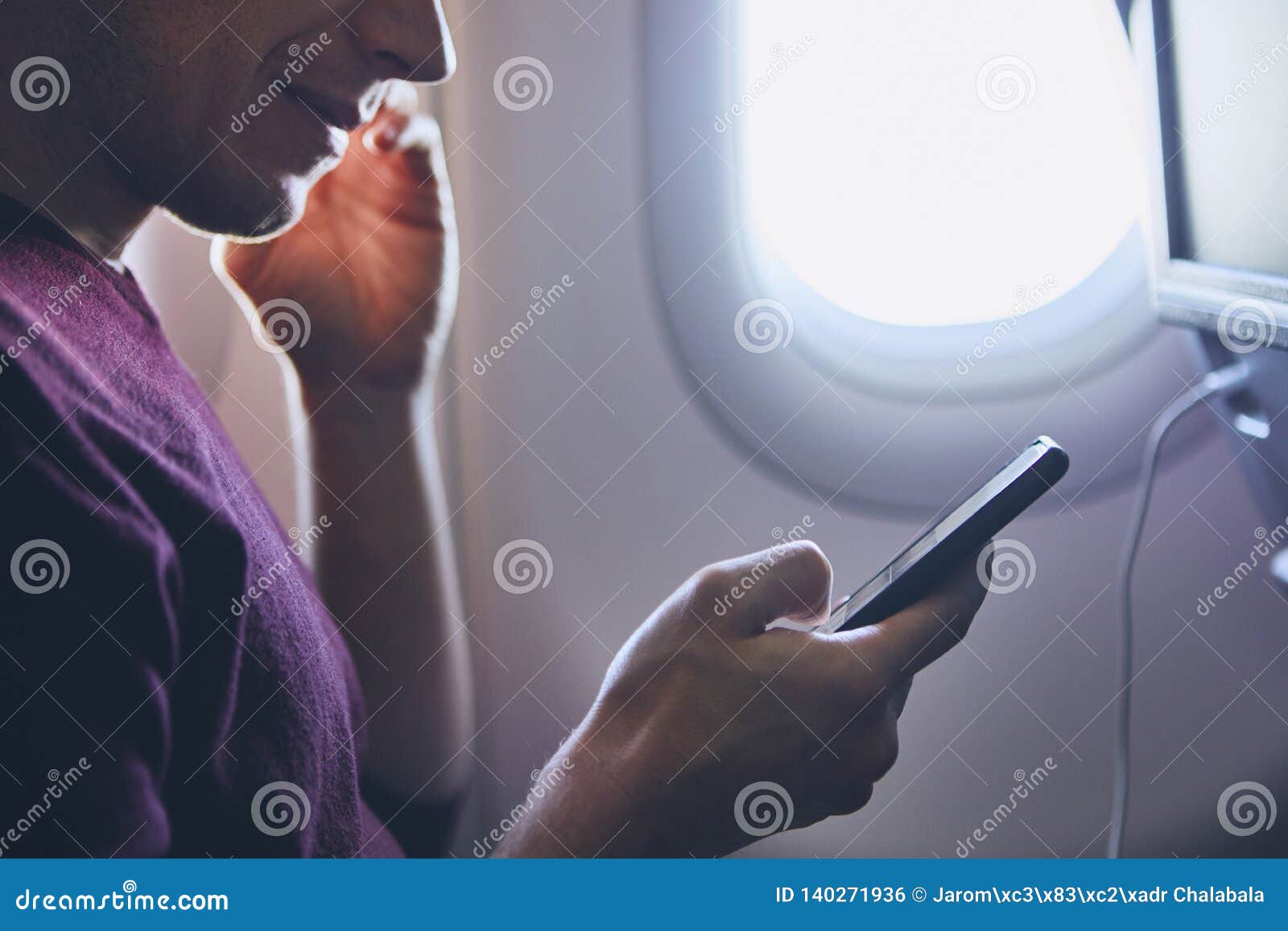 Connection during flight stock photo. Image of businessman - 140271936