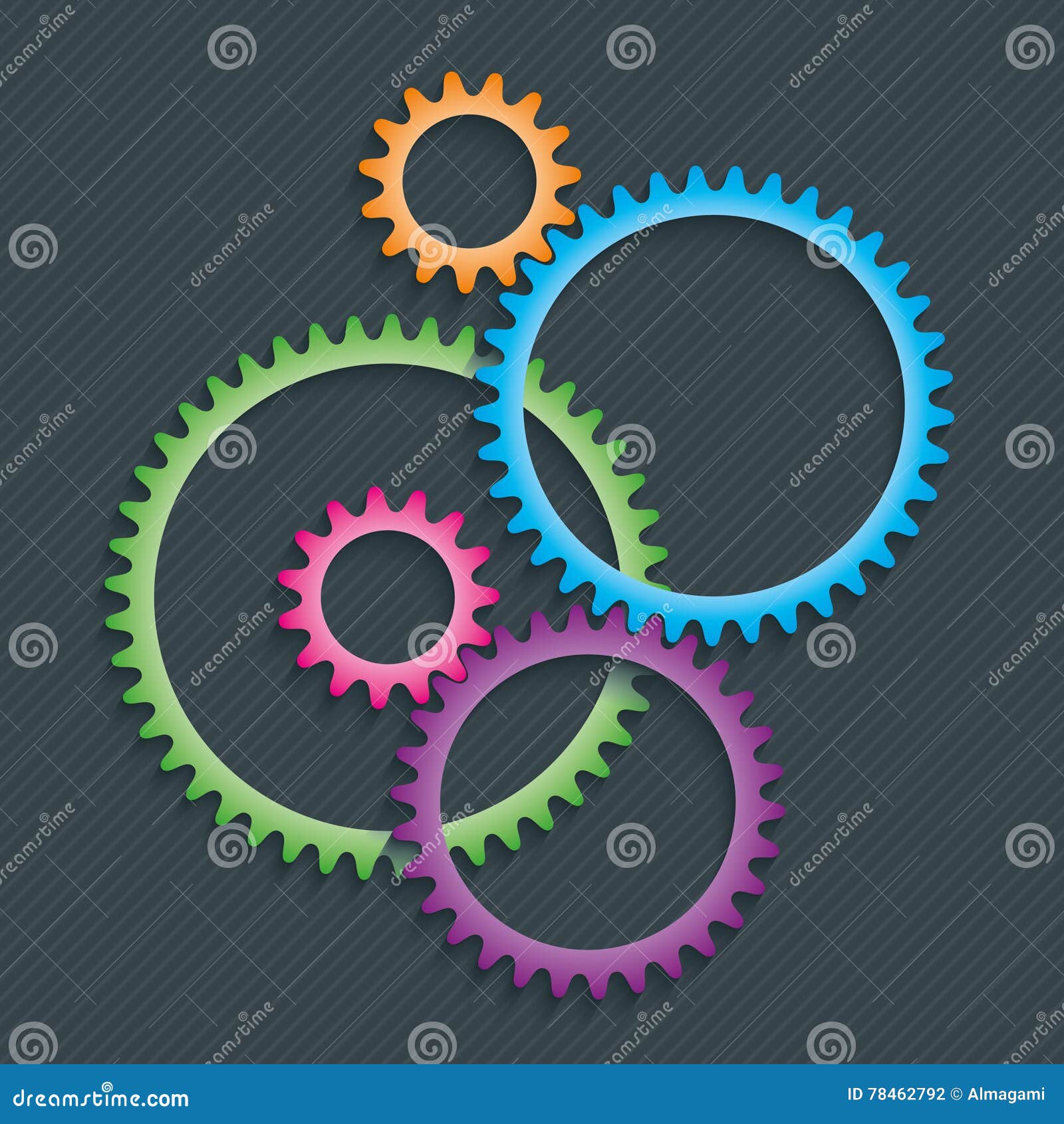 Connection Gears icon. stock vector. Illustration of machinery - 78462792