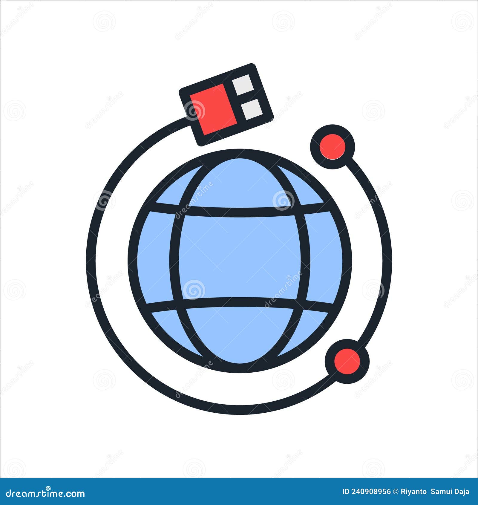 Connection Global Icon Color Illustration Design Stock Vector ...