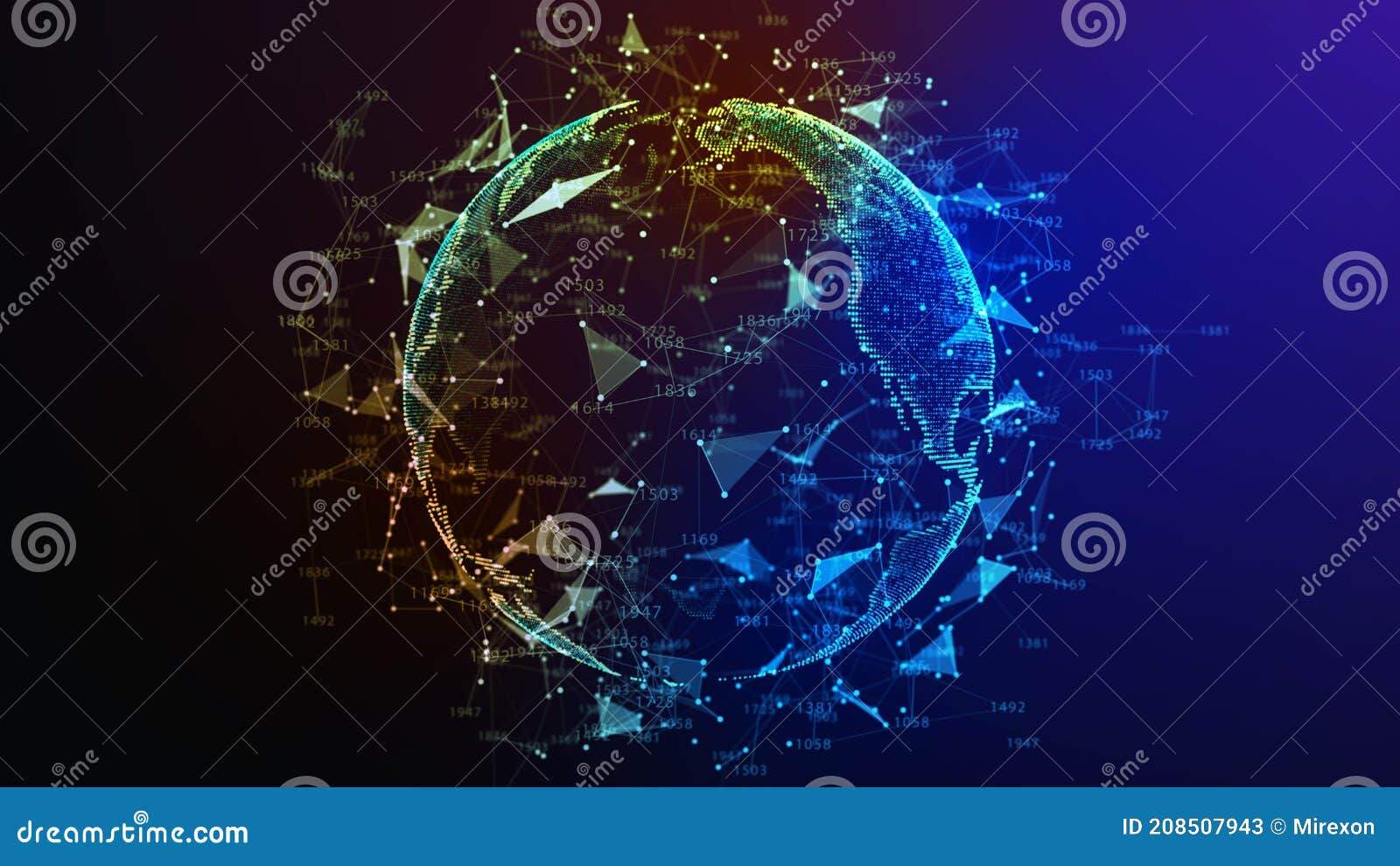 Connection Globe. Background with Light Effect. Global International ...
