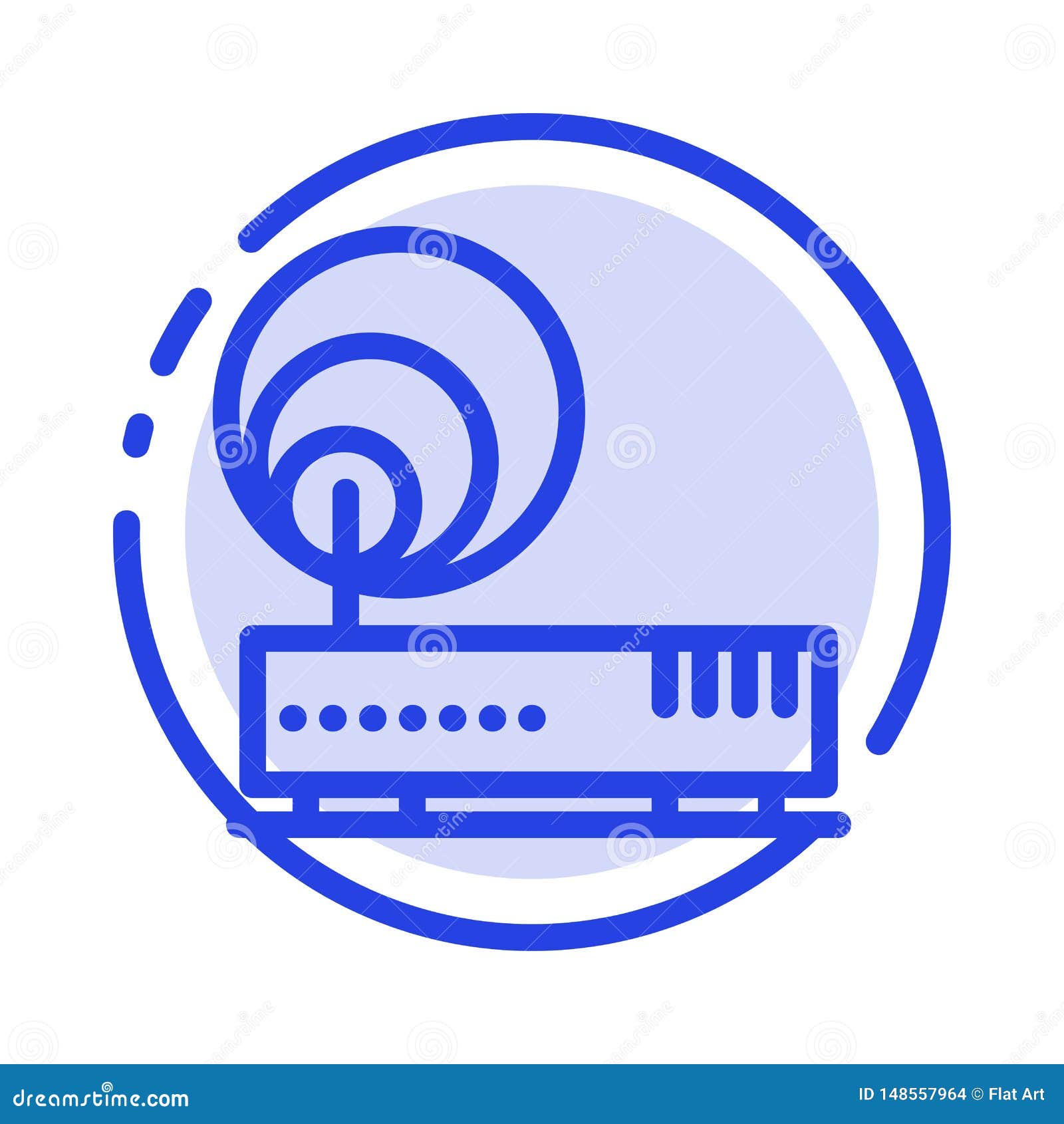 Connection, Hardware, Internet, Network Blue Dotted Line Line Icon ...