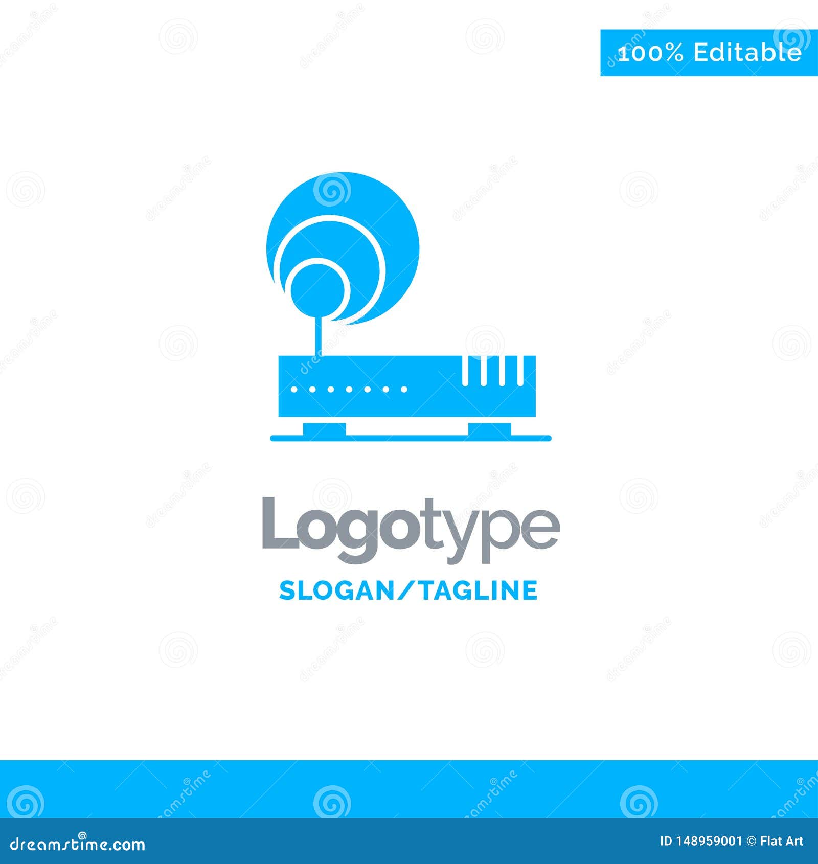 Connection, Hardware, Internet, Network Blue Solid Logo Template. Place ...