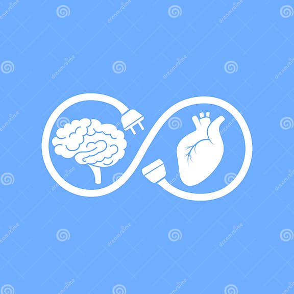Connection between Heart and Mind. Stock Vector - Illustration of mind ...
