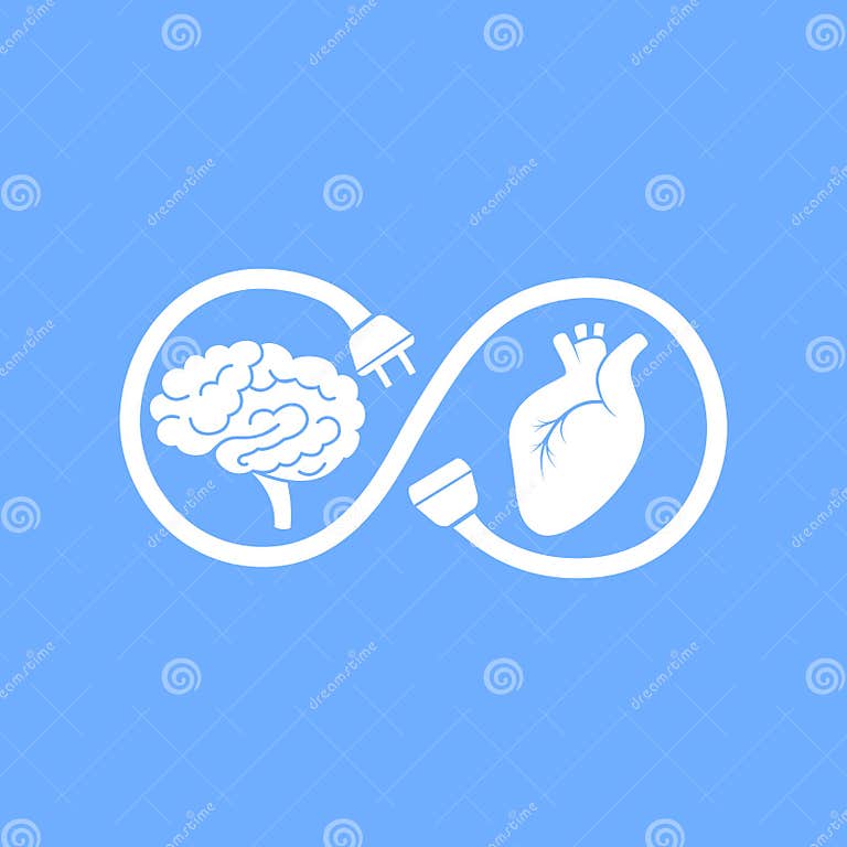 Connection between Heart and Mind. Stock Vector - Illustration of mind ...