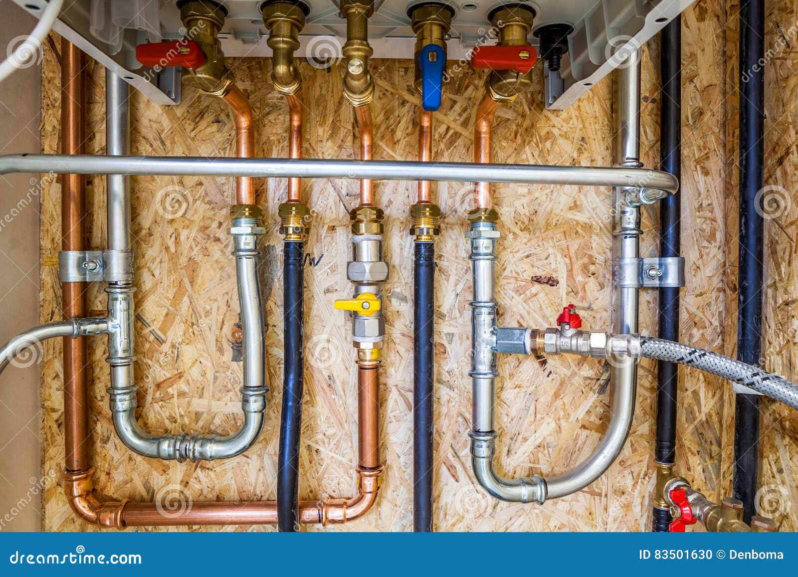 Connection of Heating and Hot Water Stock Photo - Image of tube, heater ...