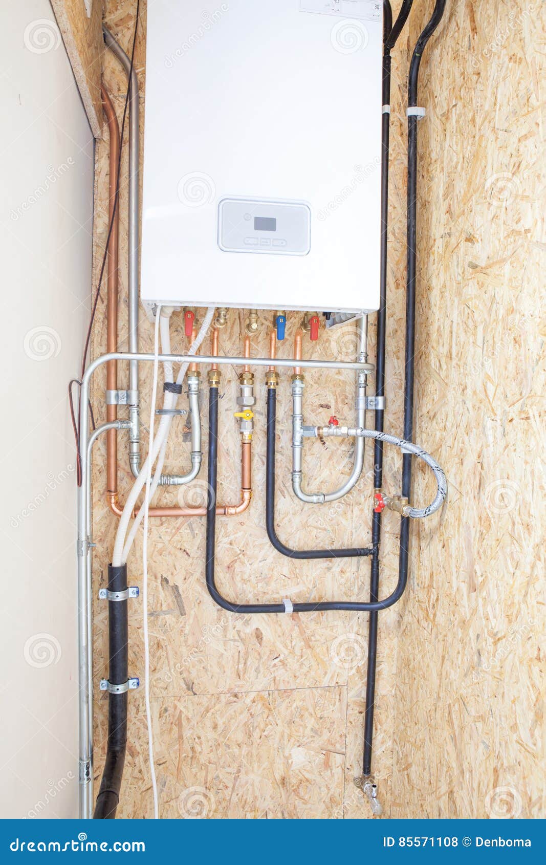 Connection of Heating and Hot Water Stock Photo - Image of industrial ...