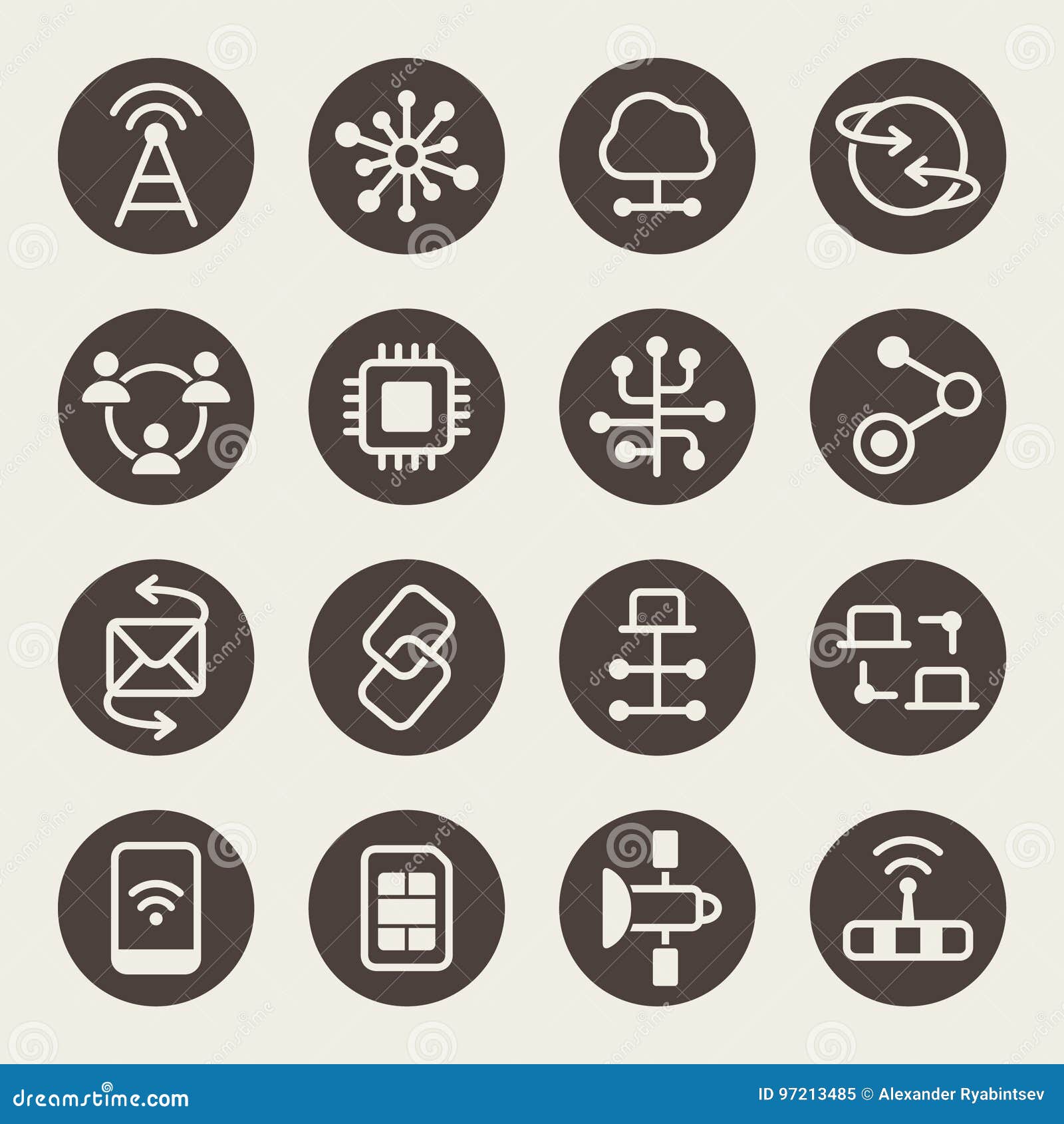 Connection icons stock vector. Illustration of outline - 97213485