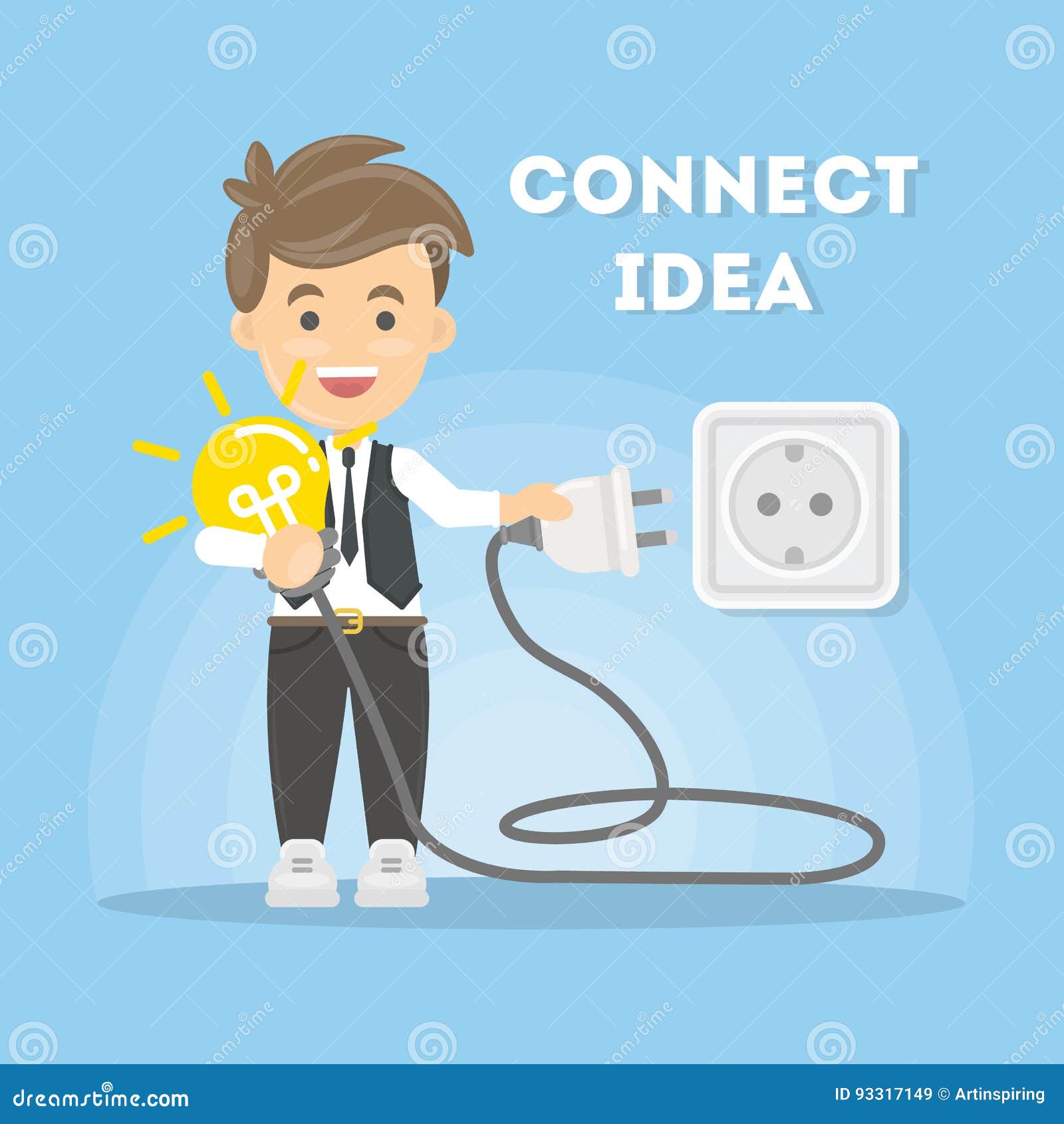 Connection of ideas. stock vector. Illustration of cooperation - 93317149