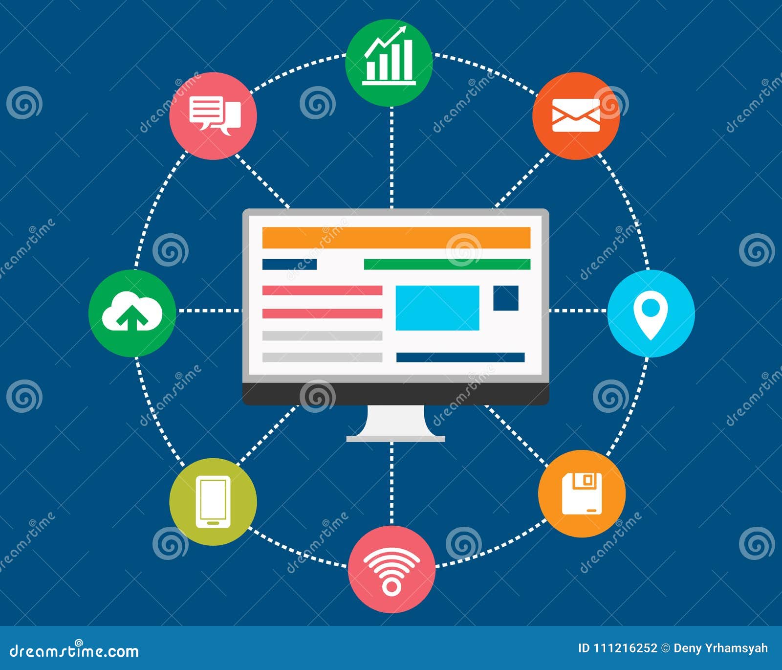 Connection Information and Finance Stock Illustration - Illustration of ...