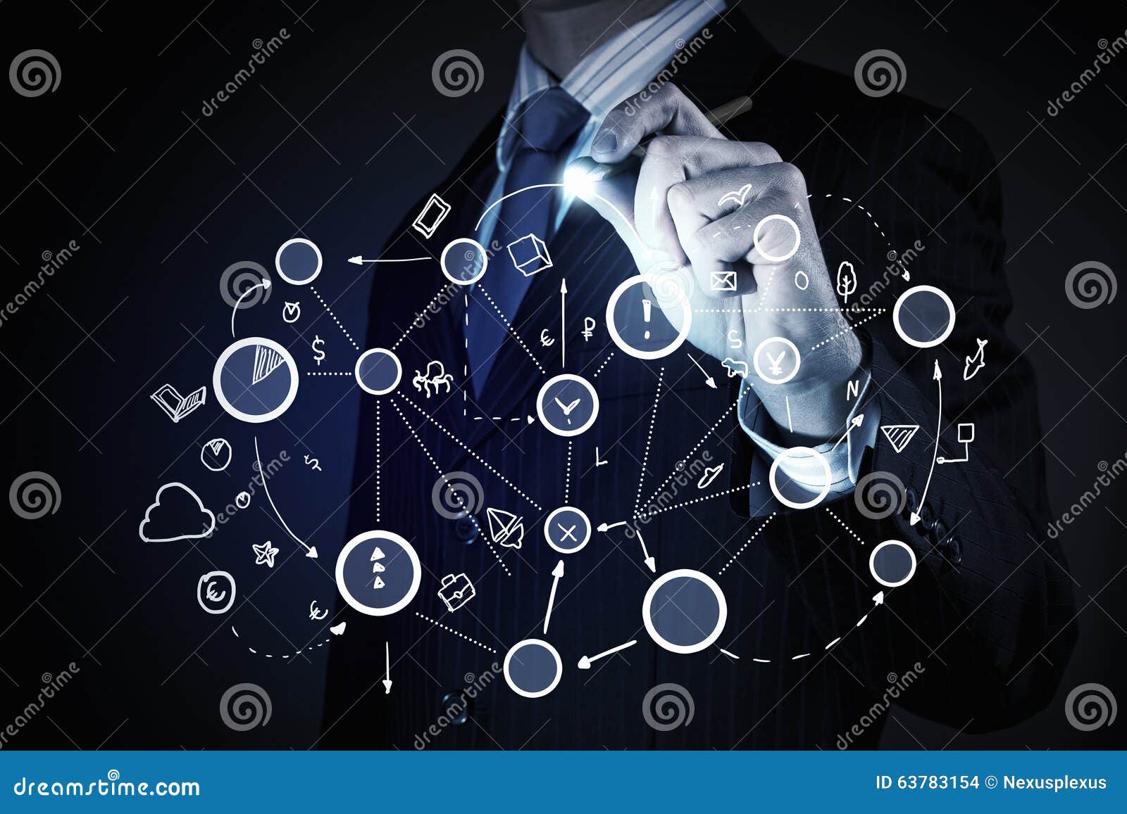 Connection and Interaction Concept Stock Photo - Image of screen ...