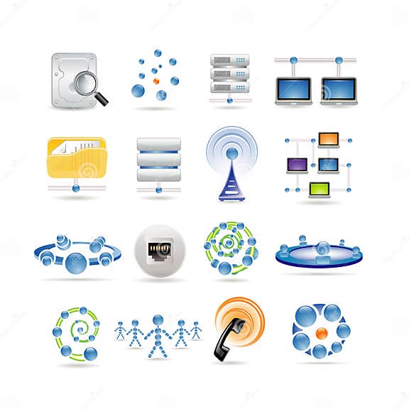 Connection and Internet Icons Stock Vector - Illustration of people ...