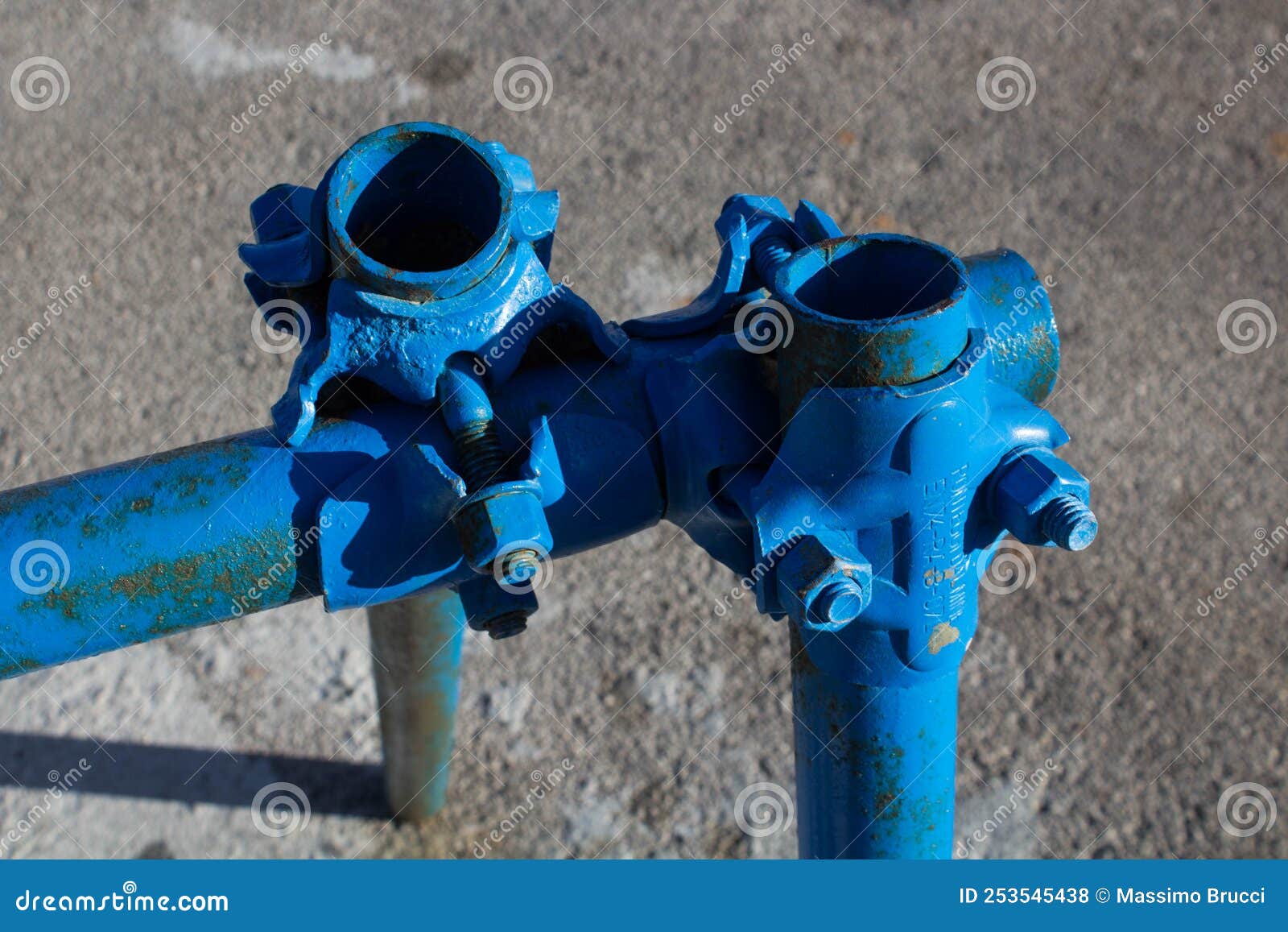 Connection Joint of a Scaffolding Stock Photo - Image of poles, street ...