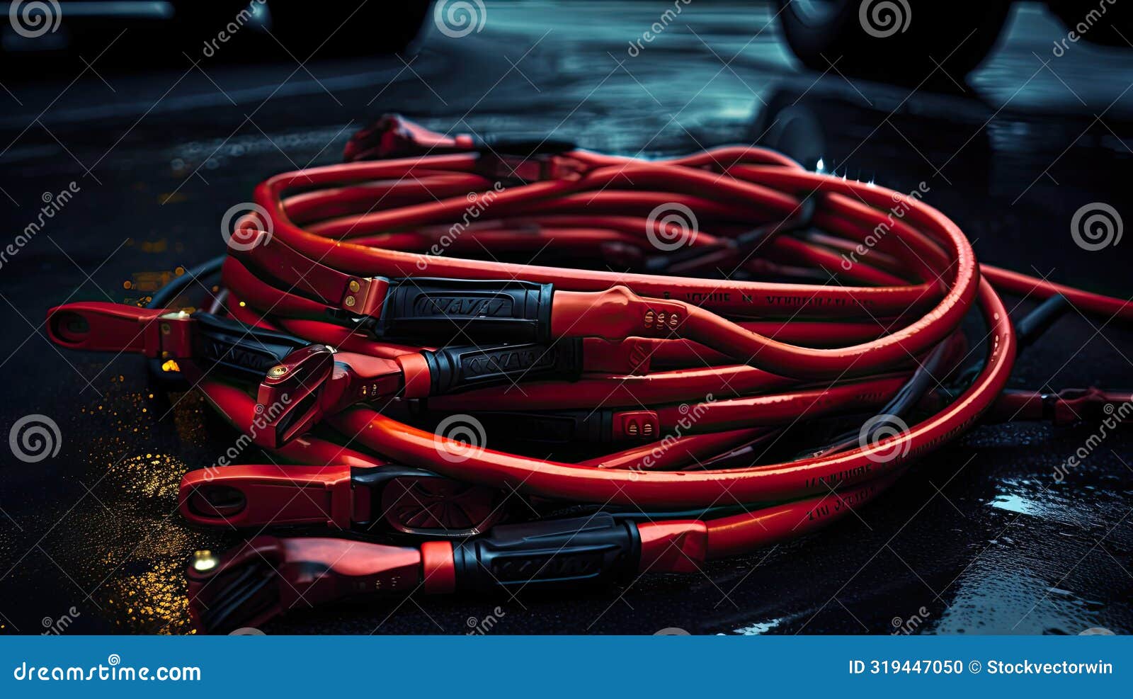 Connection jumper cables stock illustration. Illustration of emergency ...