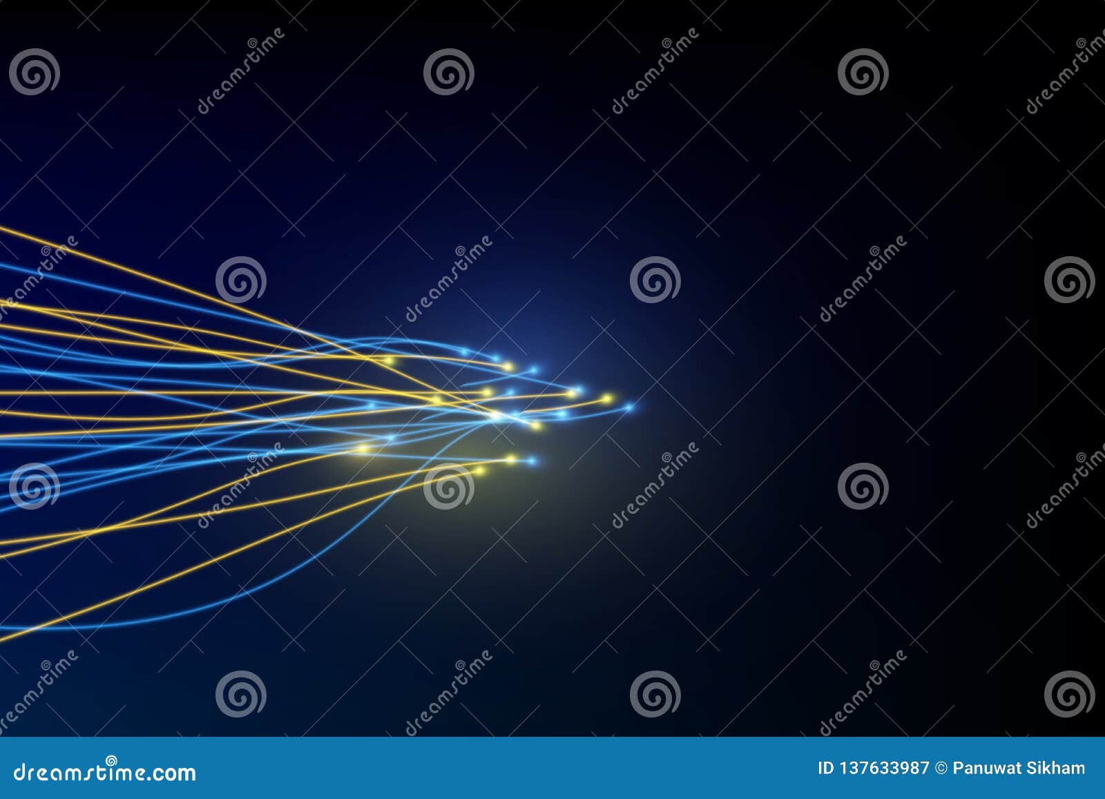 Connection Line On Fiber Optic Networking Telecommunication Concept ...