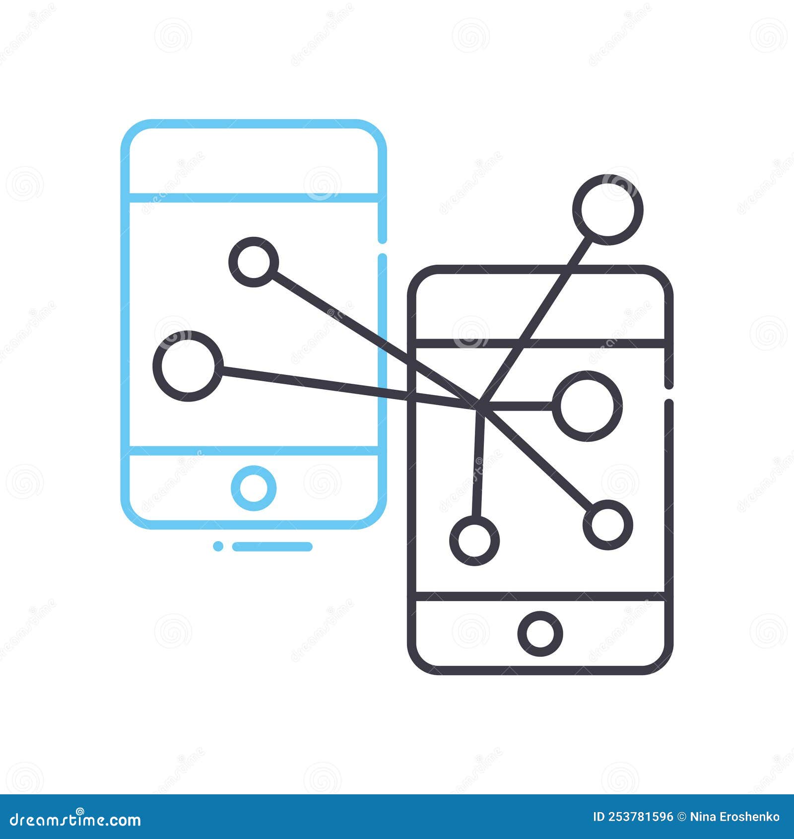 Connection Line Icon, Outline Symbol, Vector Illustration, Concept Sign ...